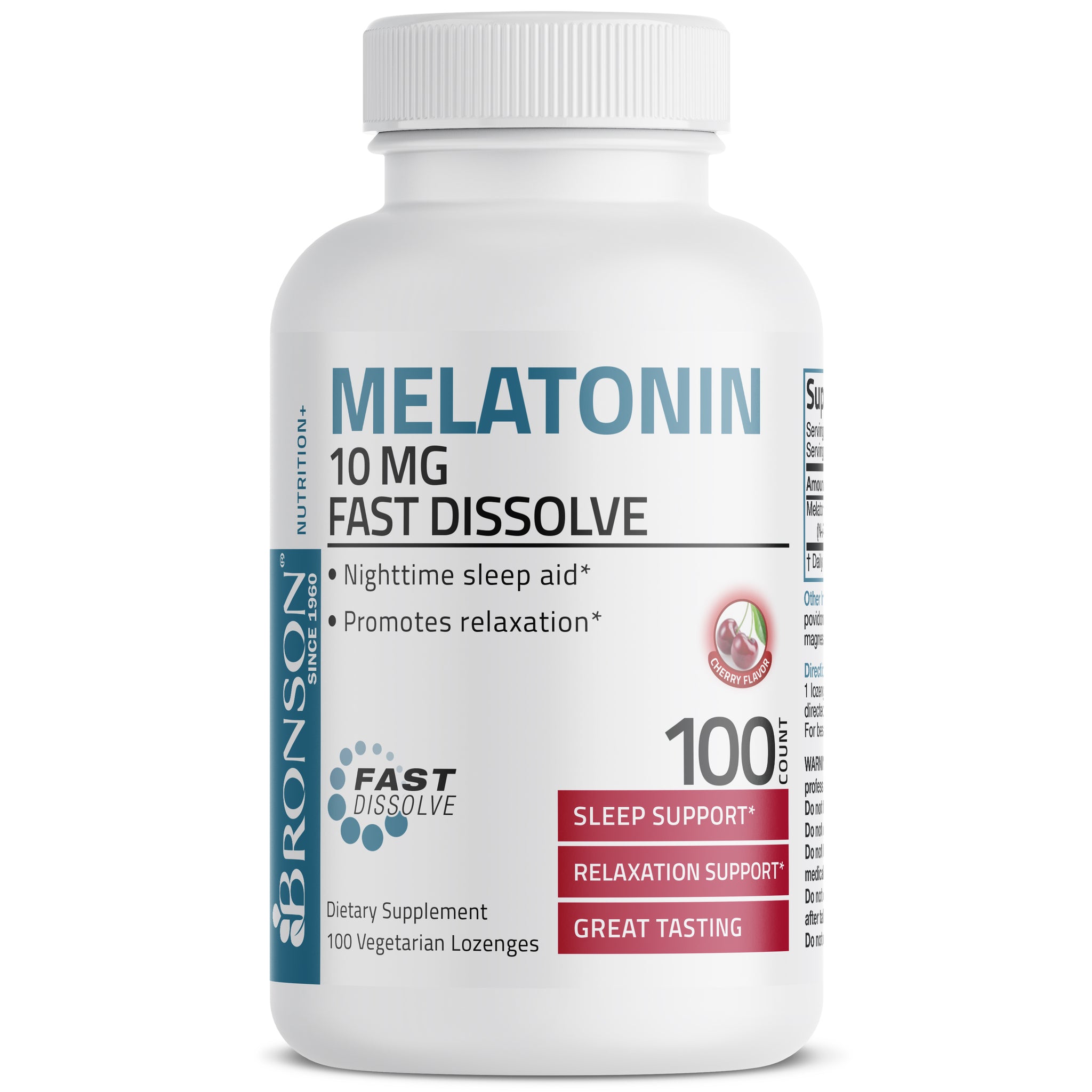 Melatonin Cherry 100 Tablets | Sleep Support | Bronson Vitamins ...