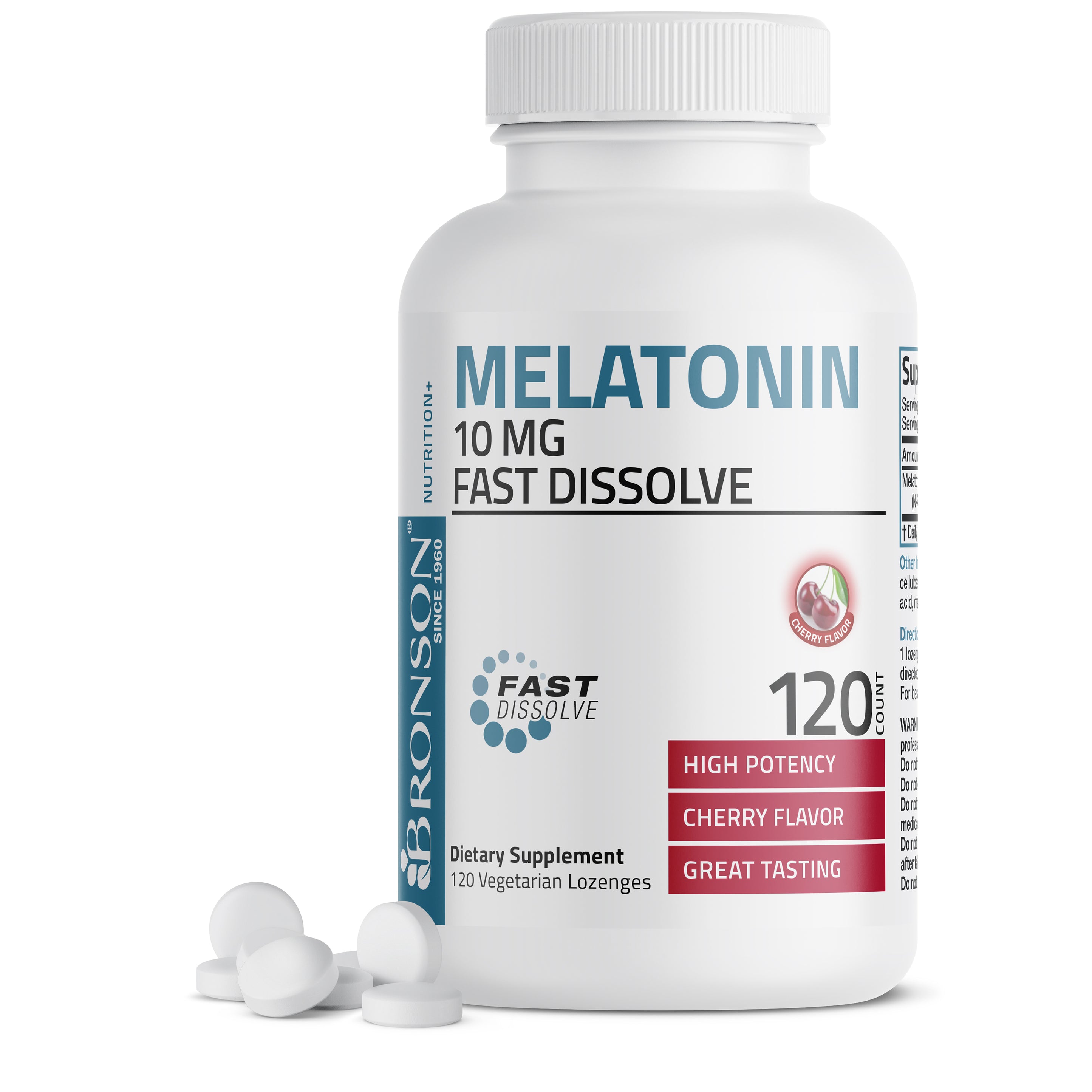Melatonin Cherry 100 Tablets | Sleep Support | Bronson Vitamins ...