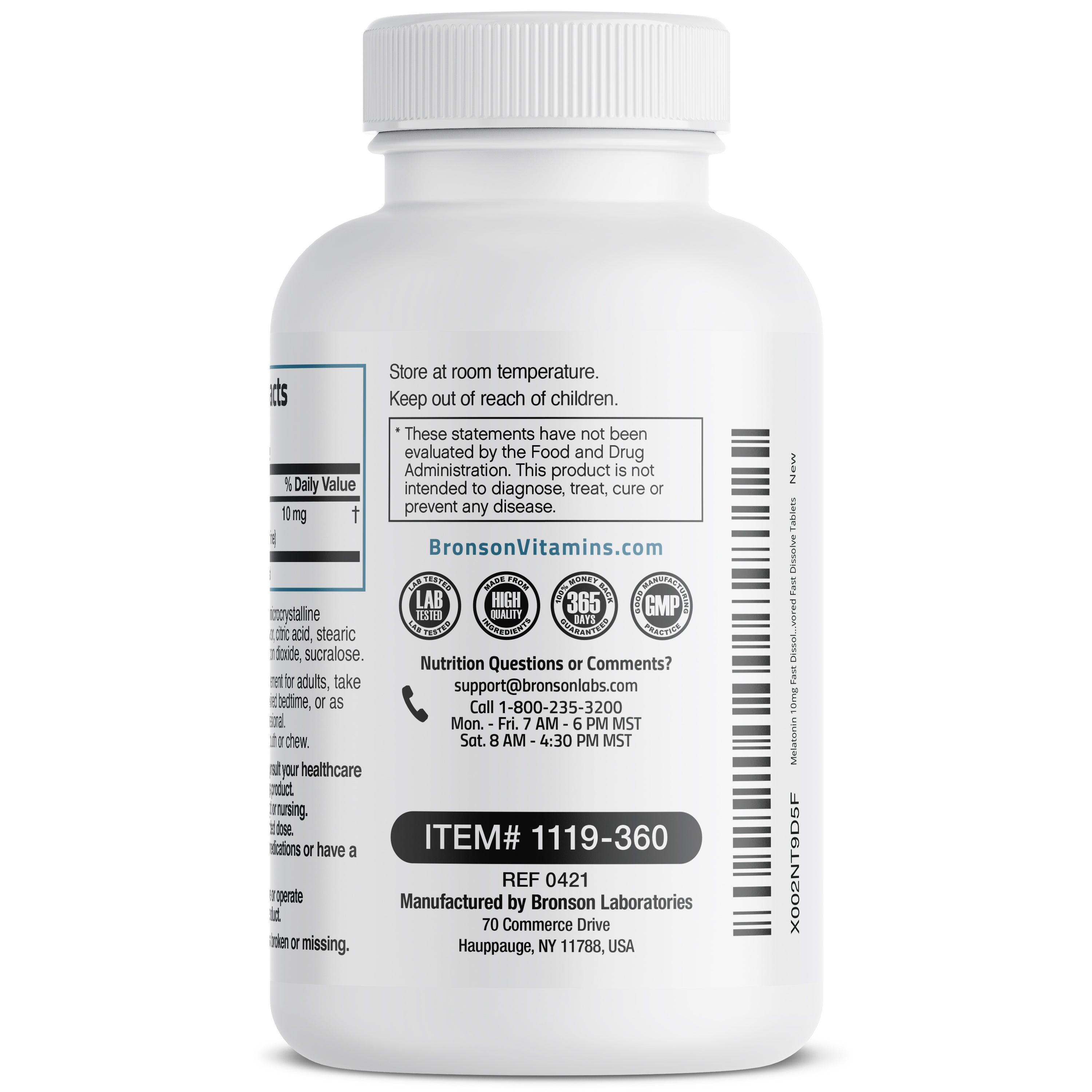 Melatonin Cherry 100 Tablets | Sleep Support | Bronson Vitamins ...