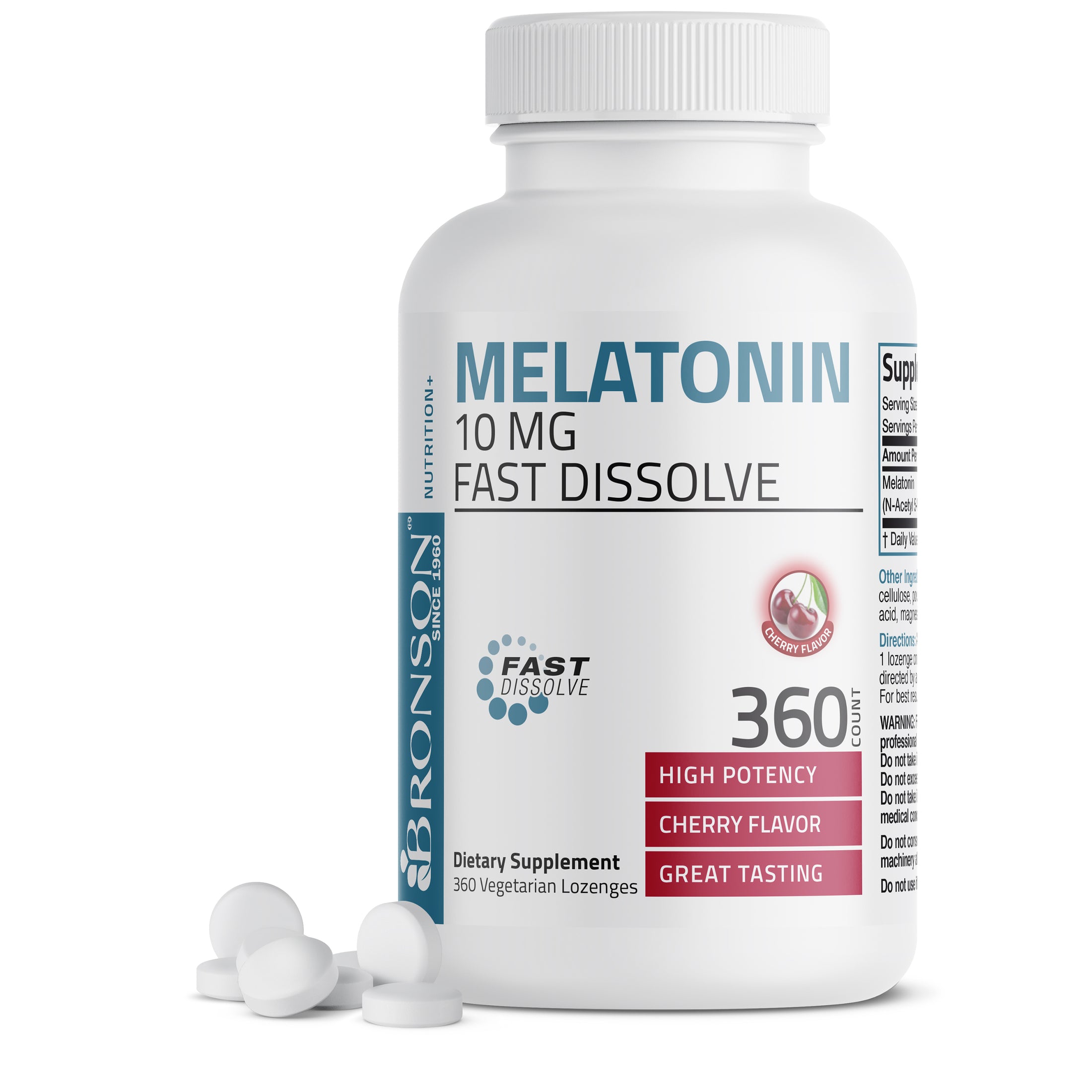 Melatonin Cherry 100 Tablets | Sleep Support | Bronson Vitamins ...
