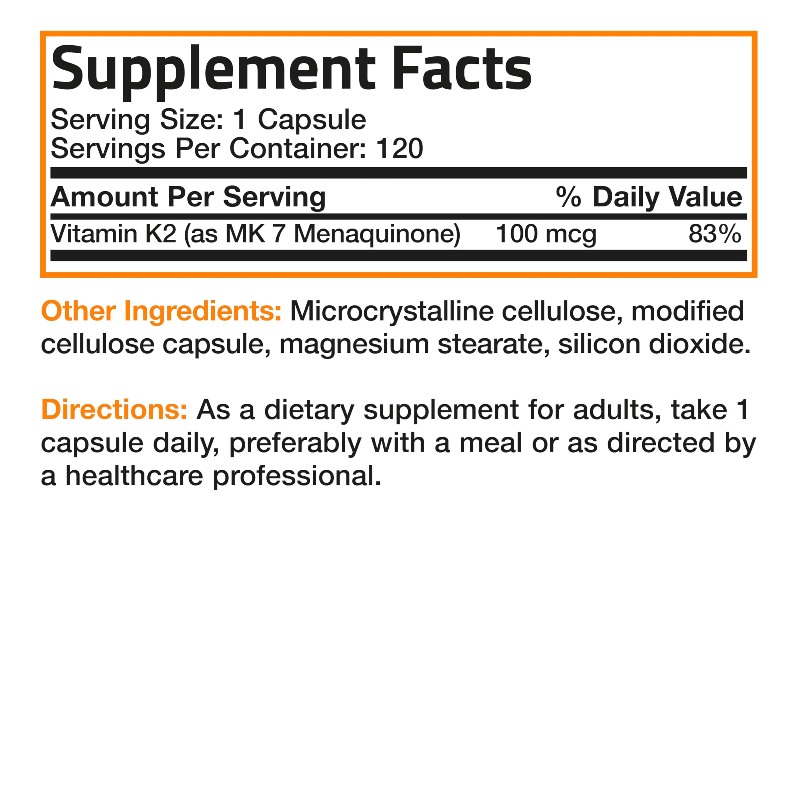 Bronson Vitamin K2 MK-7 - 100 mcg - 120 Vegetarian Capsules | Vitamins ...