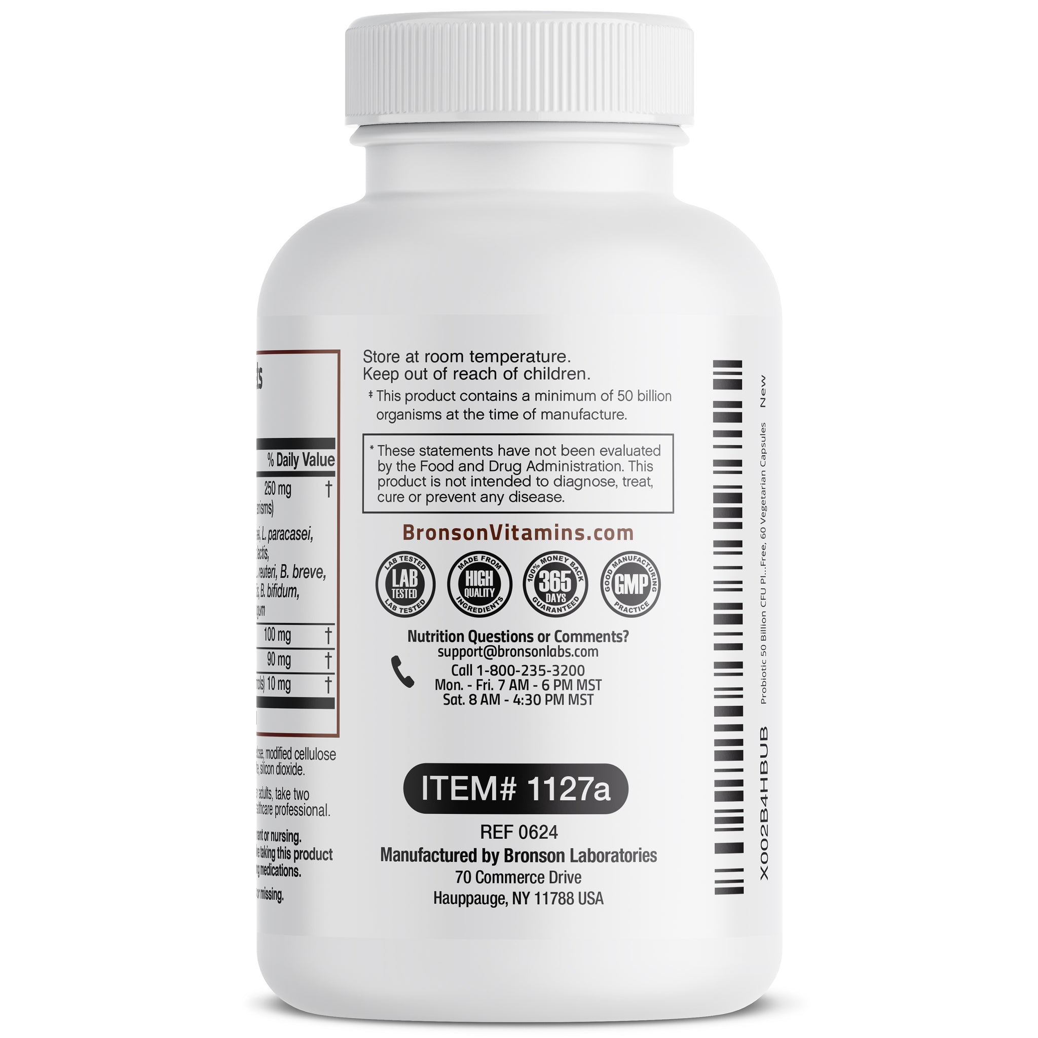 Bronson Probiotic Plus Prebiotic - 50 Billion CFU - 60 Vegetarian ...