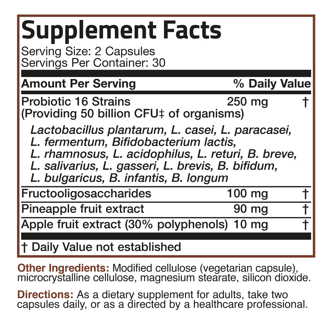 Bronson Probiotic Plus Prebiotic - 50 Billion CFU - 60 Vegetarian ...