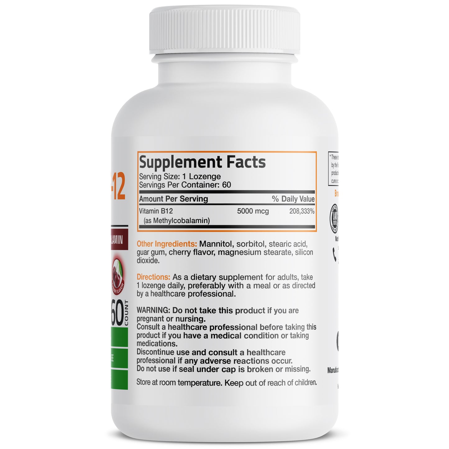 Bronson Methyl B12 Fast Dissolve Sublingual - Cherry - 5,000 mcg ...