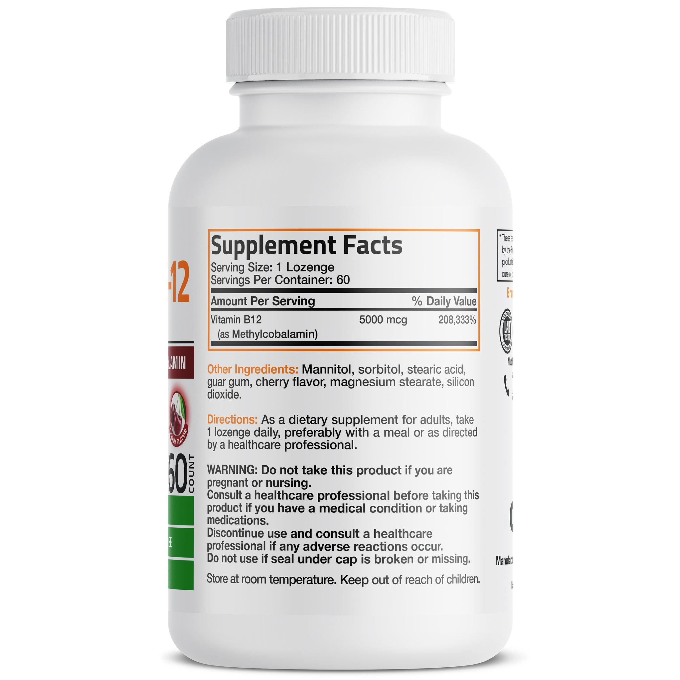 Bronson Methyl B12 Fast Dissolve Sublingual - Cherry - 5,000 mcg ...