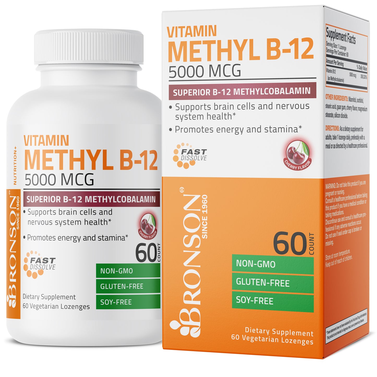 Bronson Methyl B12 Fast Dissolve Sublingual - Cherry - 5,000 mcg ...