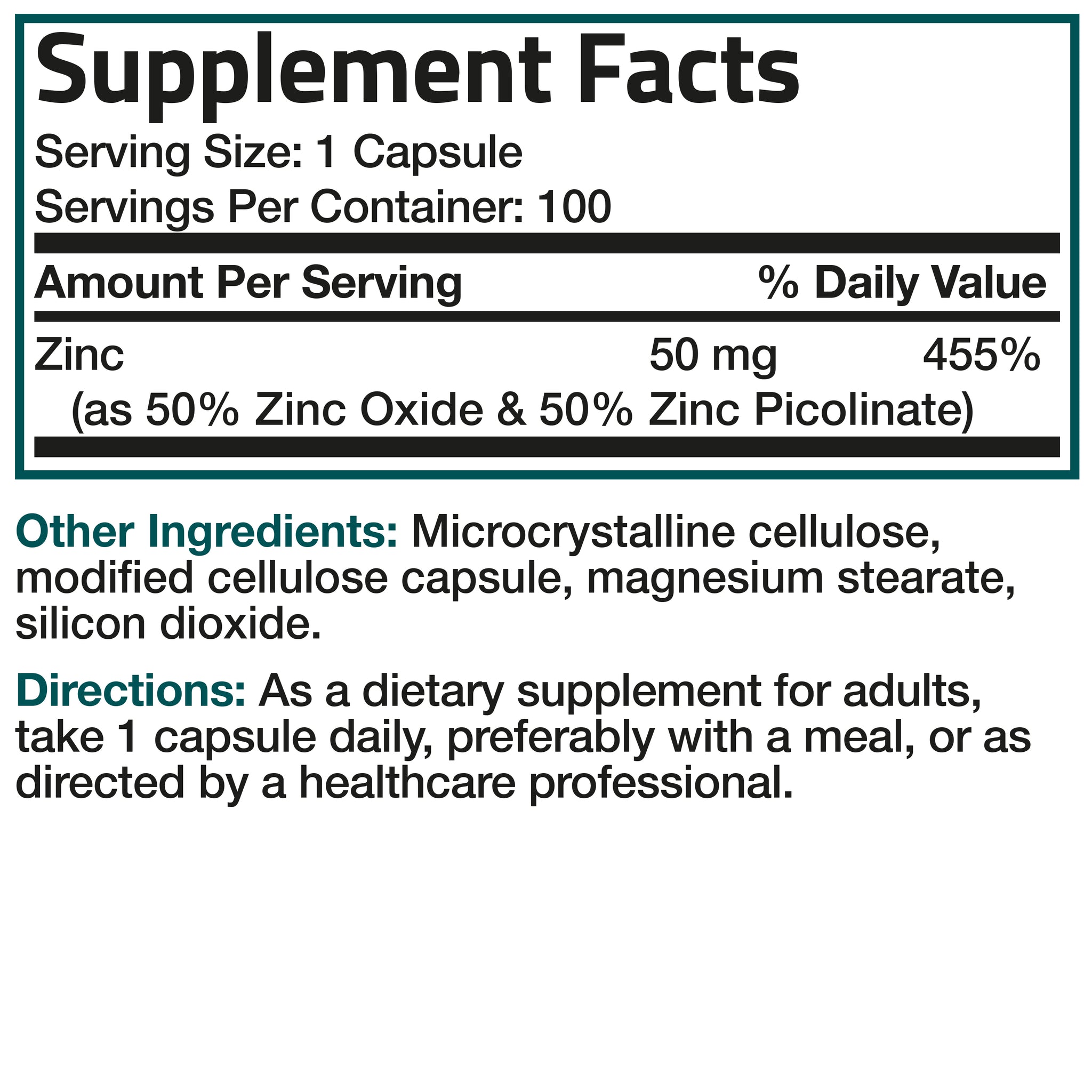 Bronson Zinc - 50 mg - 100 Vegetarian Capsules – Bronson Vitamins ...