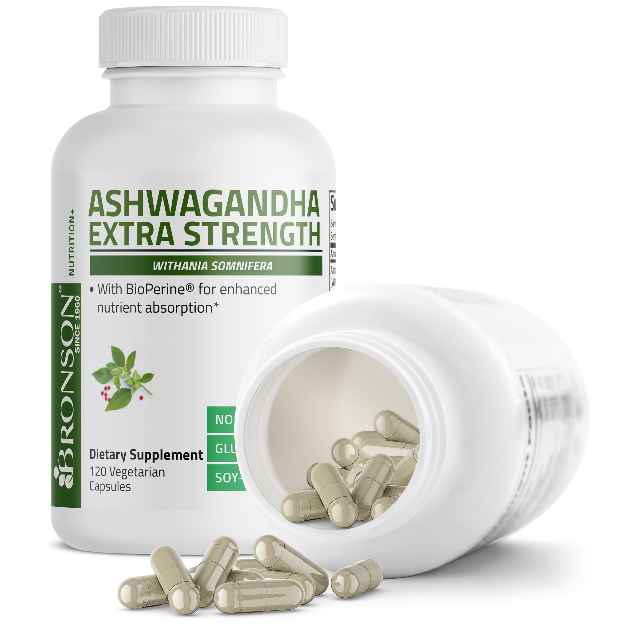 Bronson Ashwagandha Extra Strength - 3000 mg - 120 Vegetarian Capsules ...