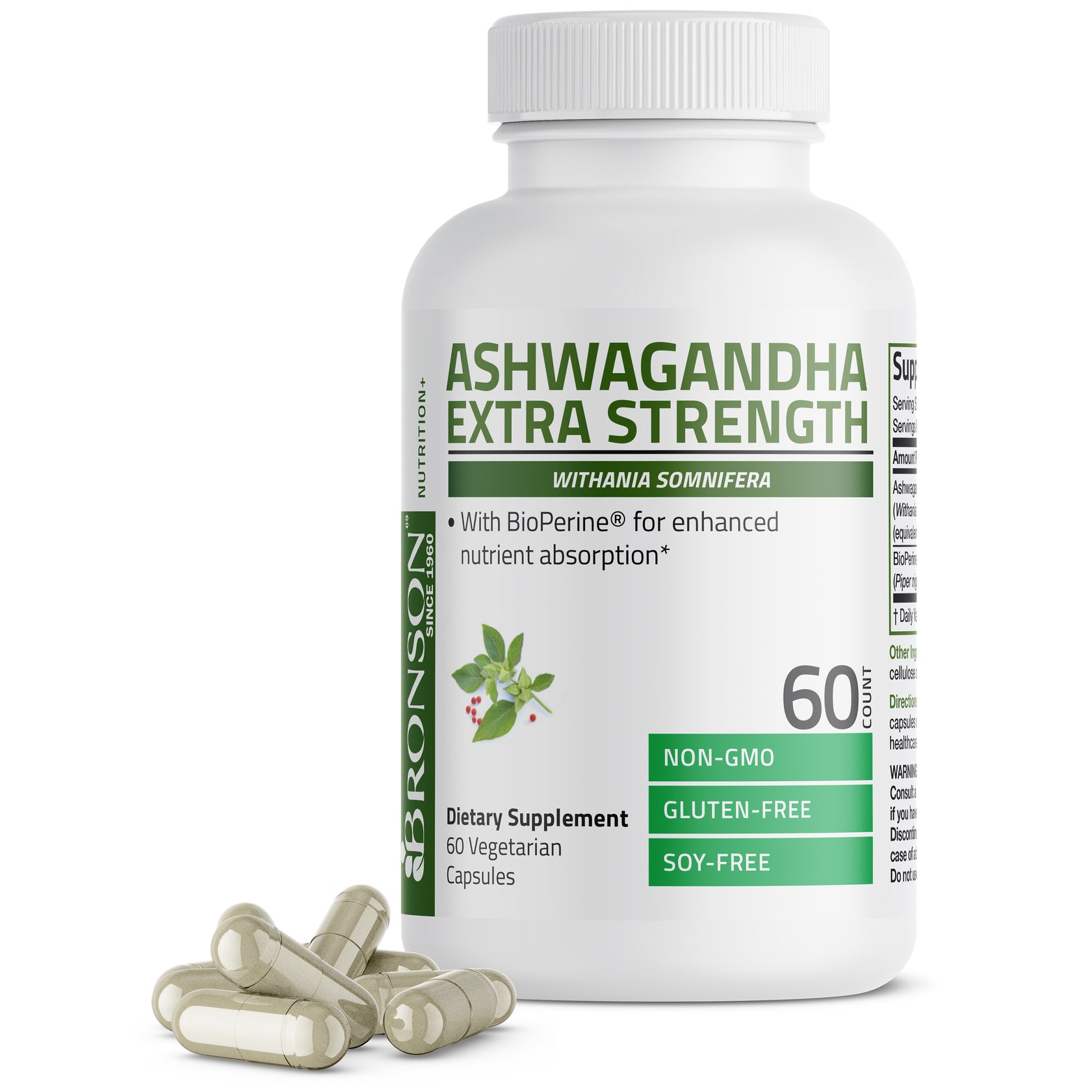 Bronson Ashwagandha Extra Strength - 3000 mg - 120 Vegetarian Capsules ...