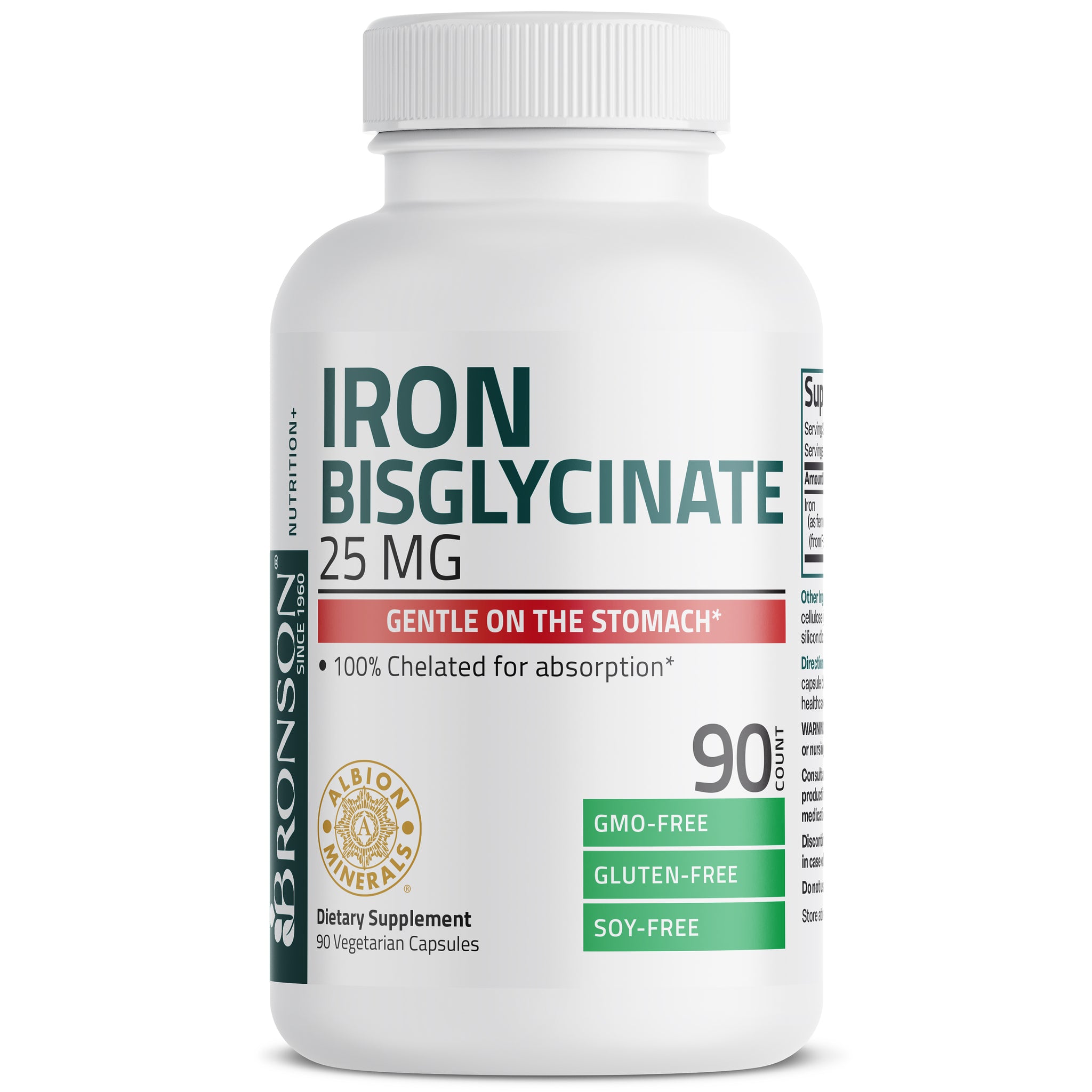 Bronson Iron Bisglycinate - 25 mg - 180 Vegetarian Capsules – Bronson Vitamins | Quality ...