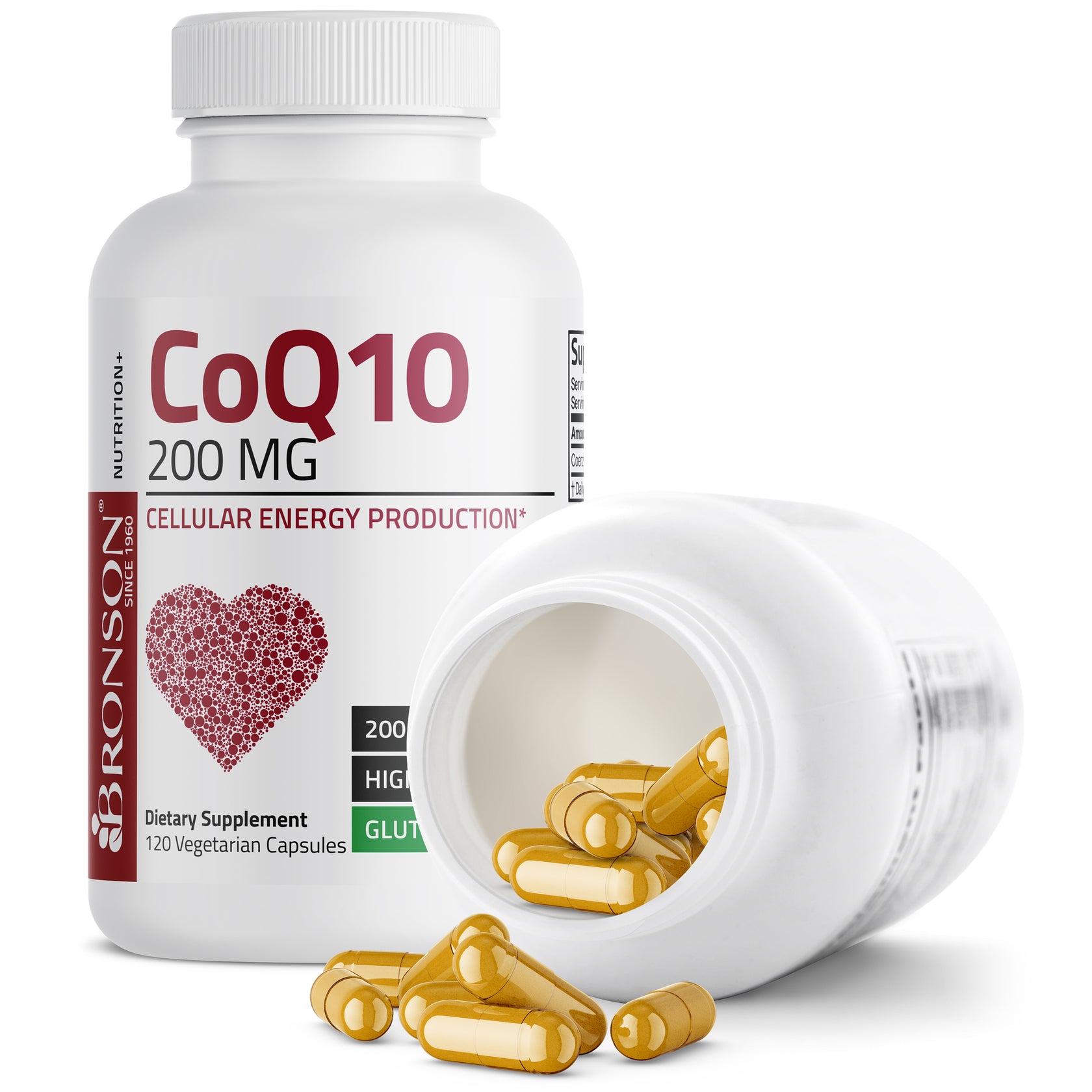 Bronson CoQ10 - 200 mg - 60 Vegetarian Capsules | Vitamins & Supplements | Bronson Vitamins ...