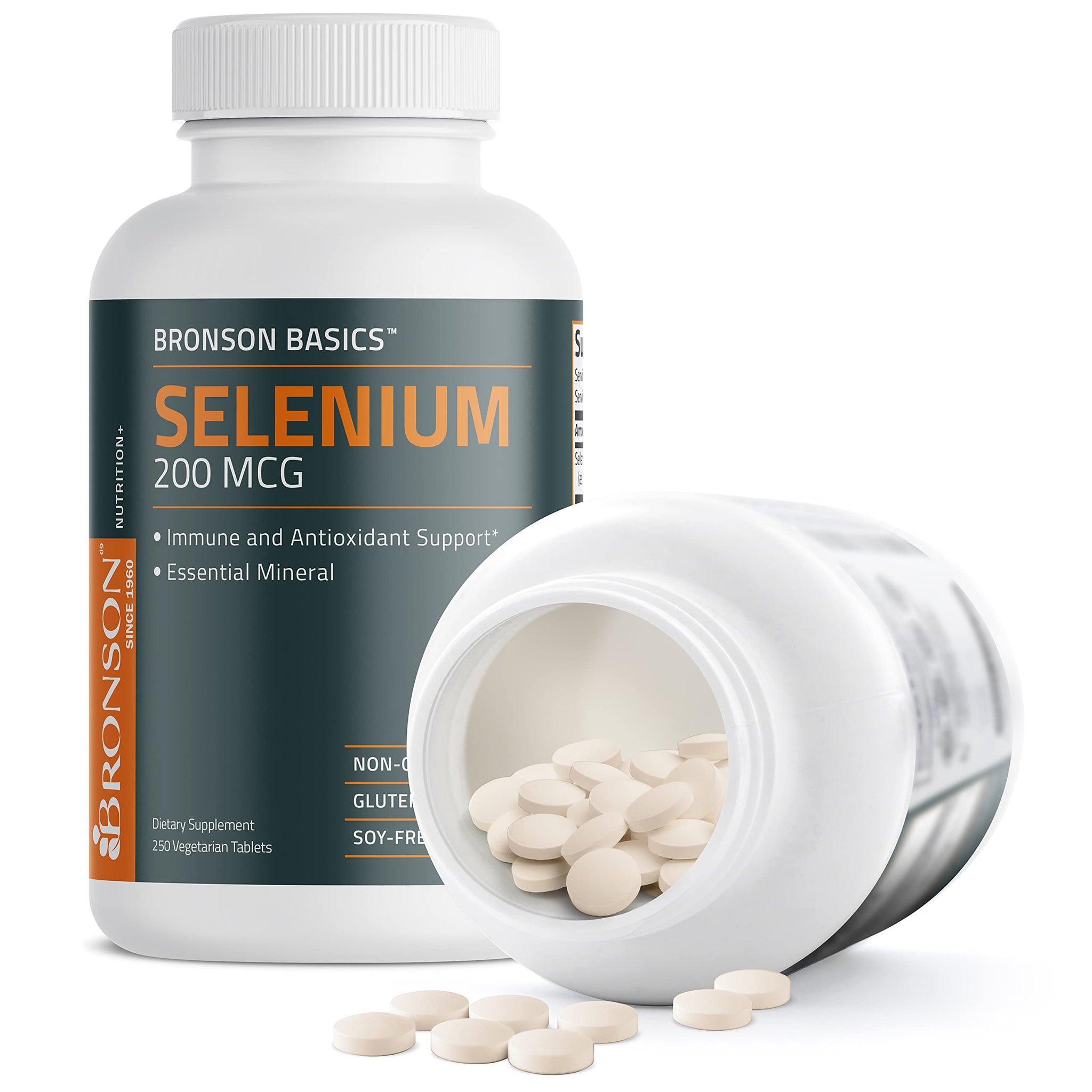 Bronson Basics Selenium 200mcg - 250 Tablets | Vitamins & Supplements | Bronson Vitamins ...