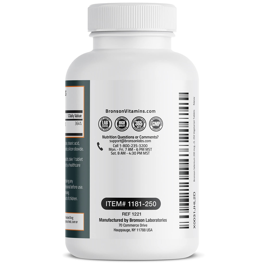 Bronson Basics Selenium 200mcg - 250 Tablets | Vitamins & Supplements ...