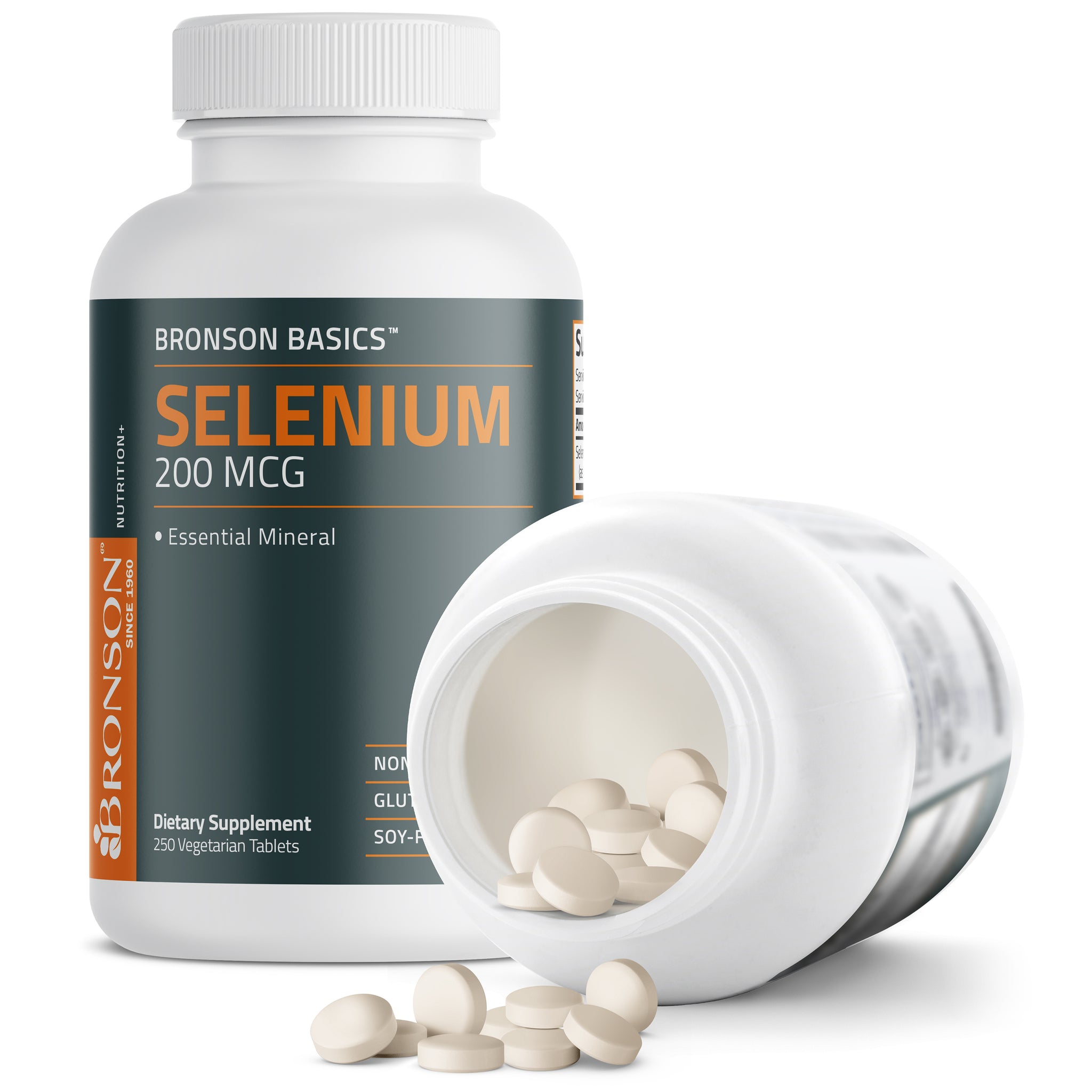 Bronson Basics Selenium 200mcg - 250 Tablets | Vitamins & Supplements ...