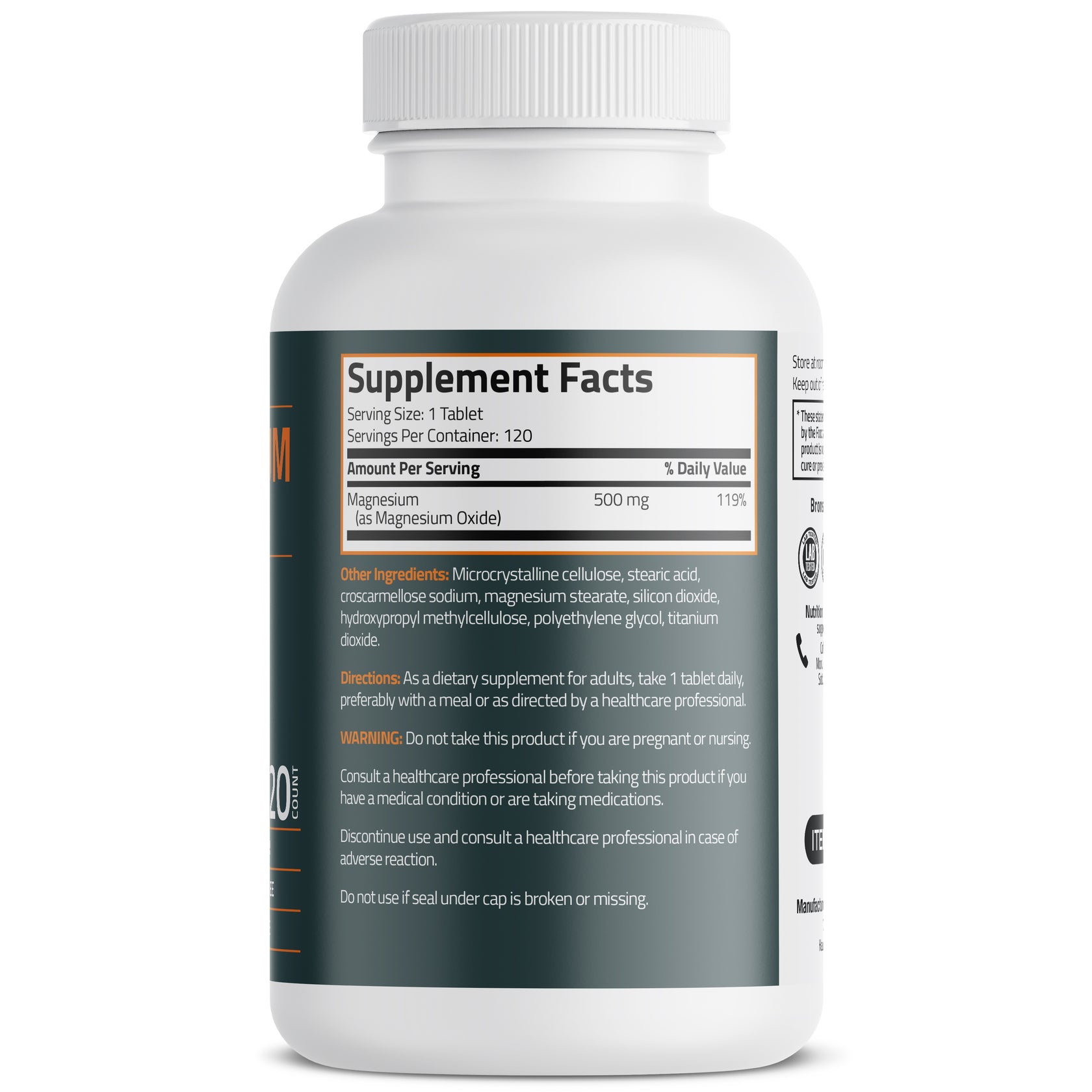 Magnesium 500 MG – Bronson Vitamins | Quality Vitamins and Supplements ...