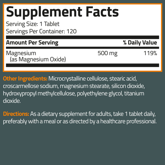 Magnesium 500 MG – Bronson Vitamins | Quality Vitamins and Supplements ...