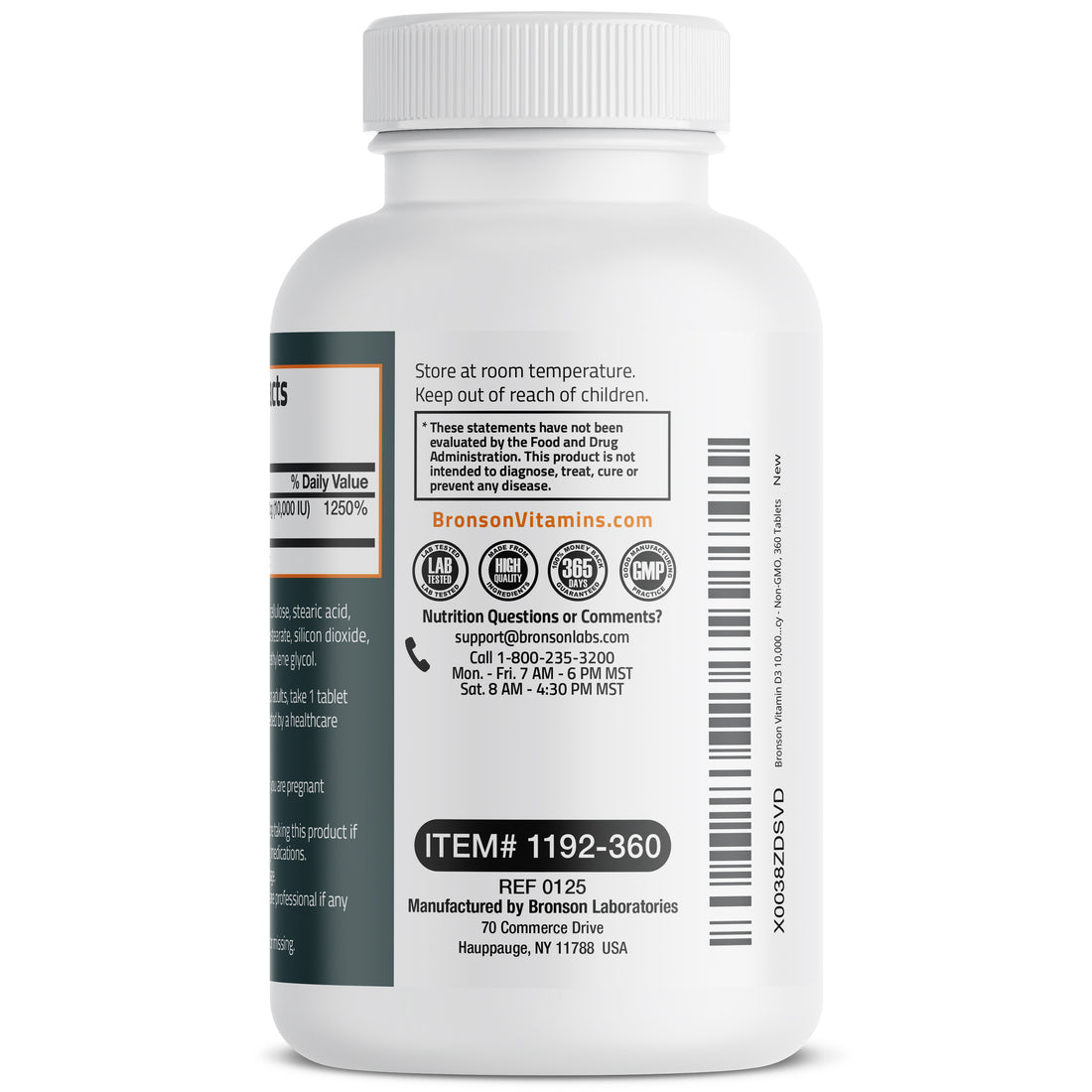 Vitamin D3 10,000 IU (250 MCG) – Bronson Vitamins | Quality Vitamins ...