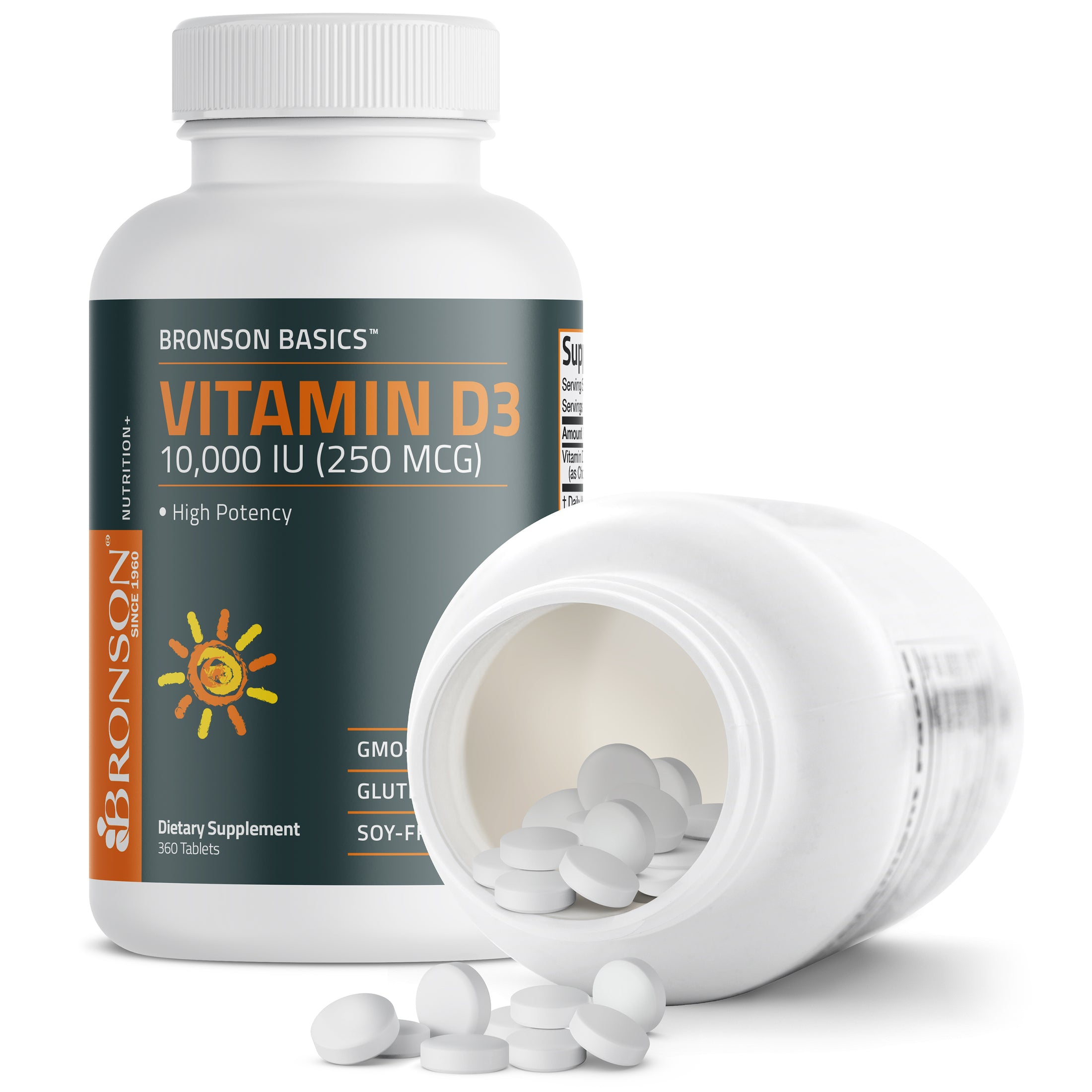 Vitamin D3 10,000 IU (250 MCG) – Bronson Vitamins | Quality Vitamins ...
