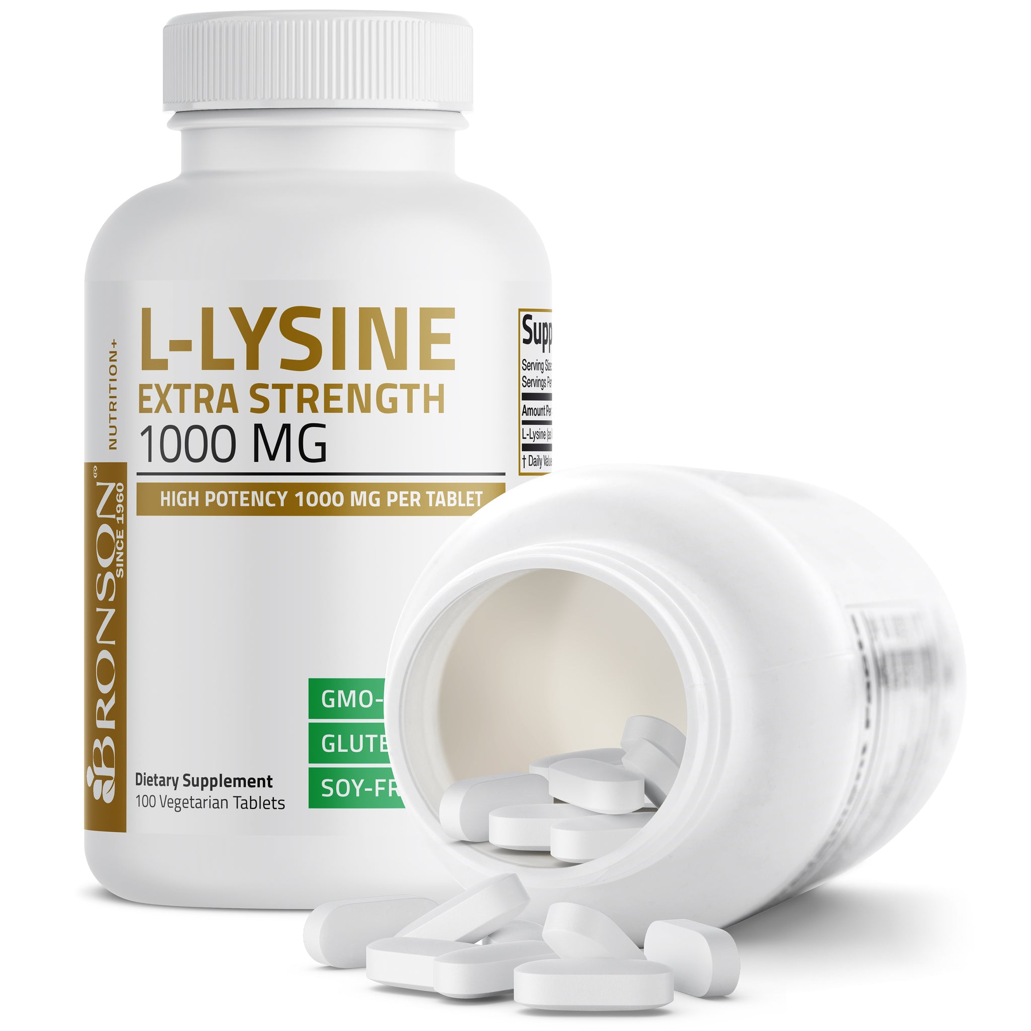 L-Lysine Extra Strength 1,000 MG – Bronson Vitamins | Quality Vitamins ...