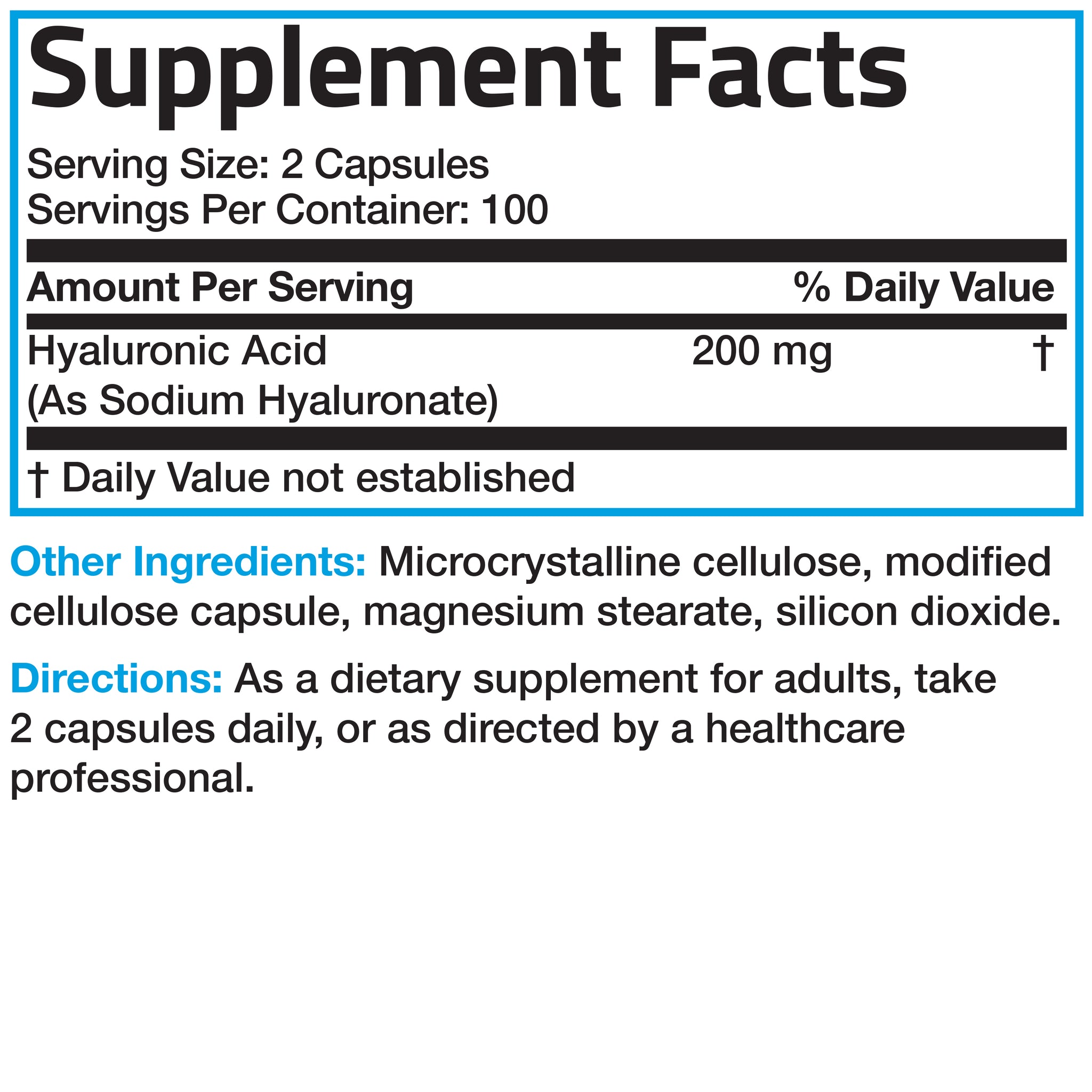 Hyaluronic Acid 200 MG – Bronson Vitamins | Quality Vitamins and ...