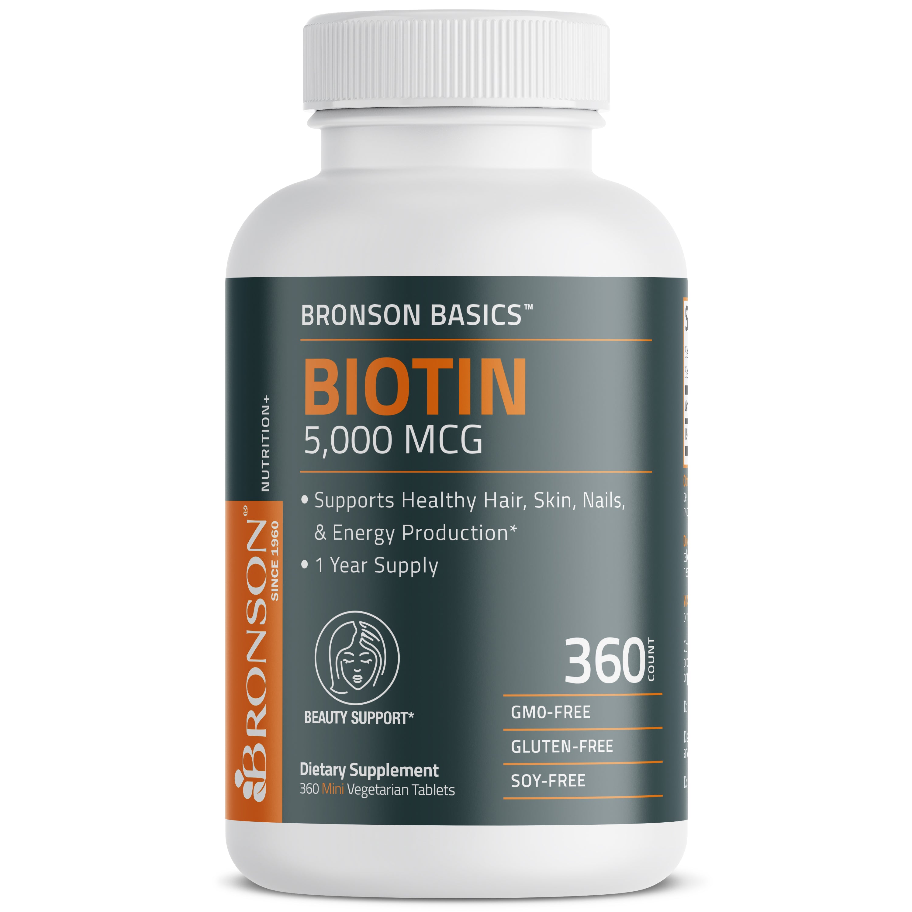 Biotin 5,000 MCG, 360 Tablets – bronsonlabs
