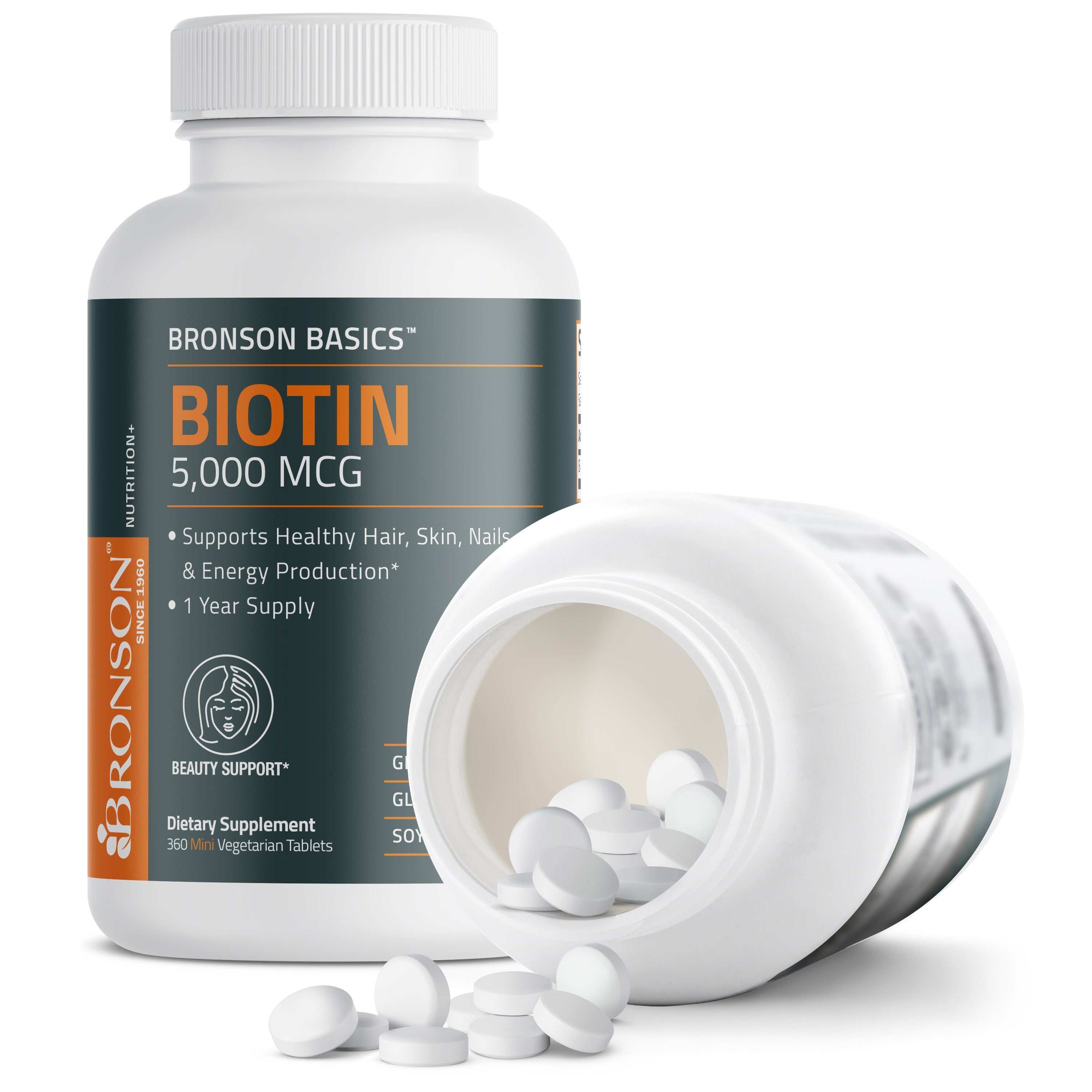 Biotin 5,000 MCG, 360 Tablets – bronsonlabs
