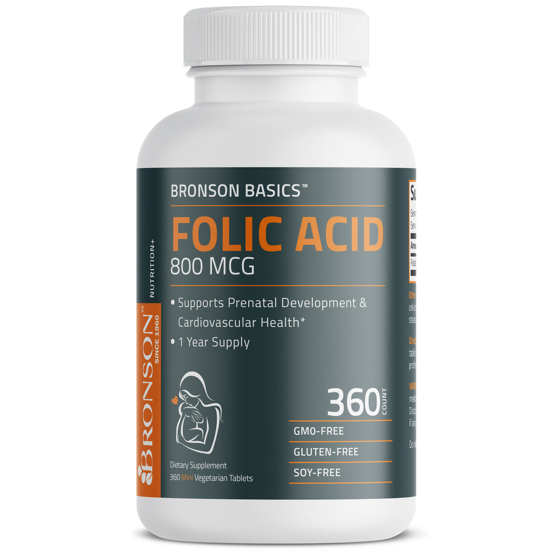 Folic Acid 800 MCG, 360 Tablets – Bronson Vitamins | Quality Vitamins ...