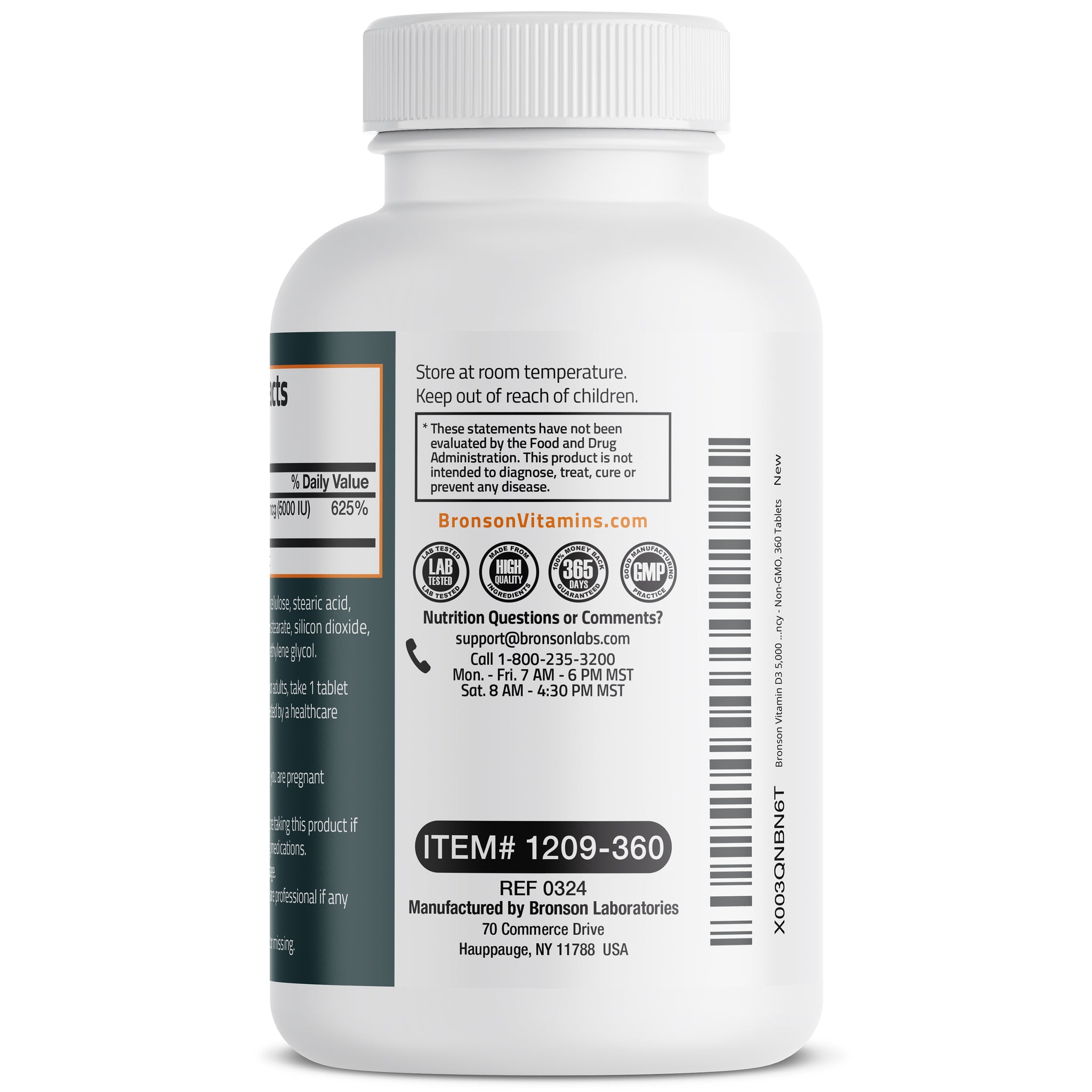 Bronson Vitamin D3 - 5,000 IU - 360 Tablets | Vitamins & Supplements ...