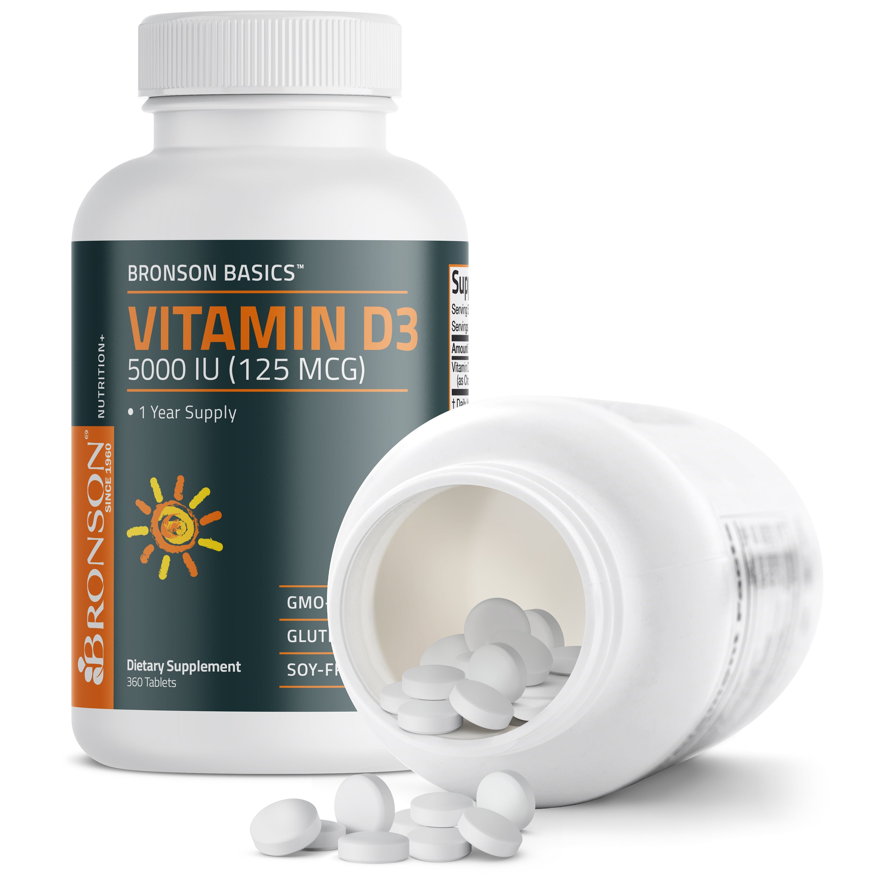 Bronson Vitamin D3 - 5,000 IU - 360 Tablets | Vitamins & Supplements ...