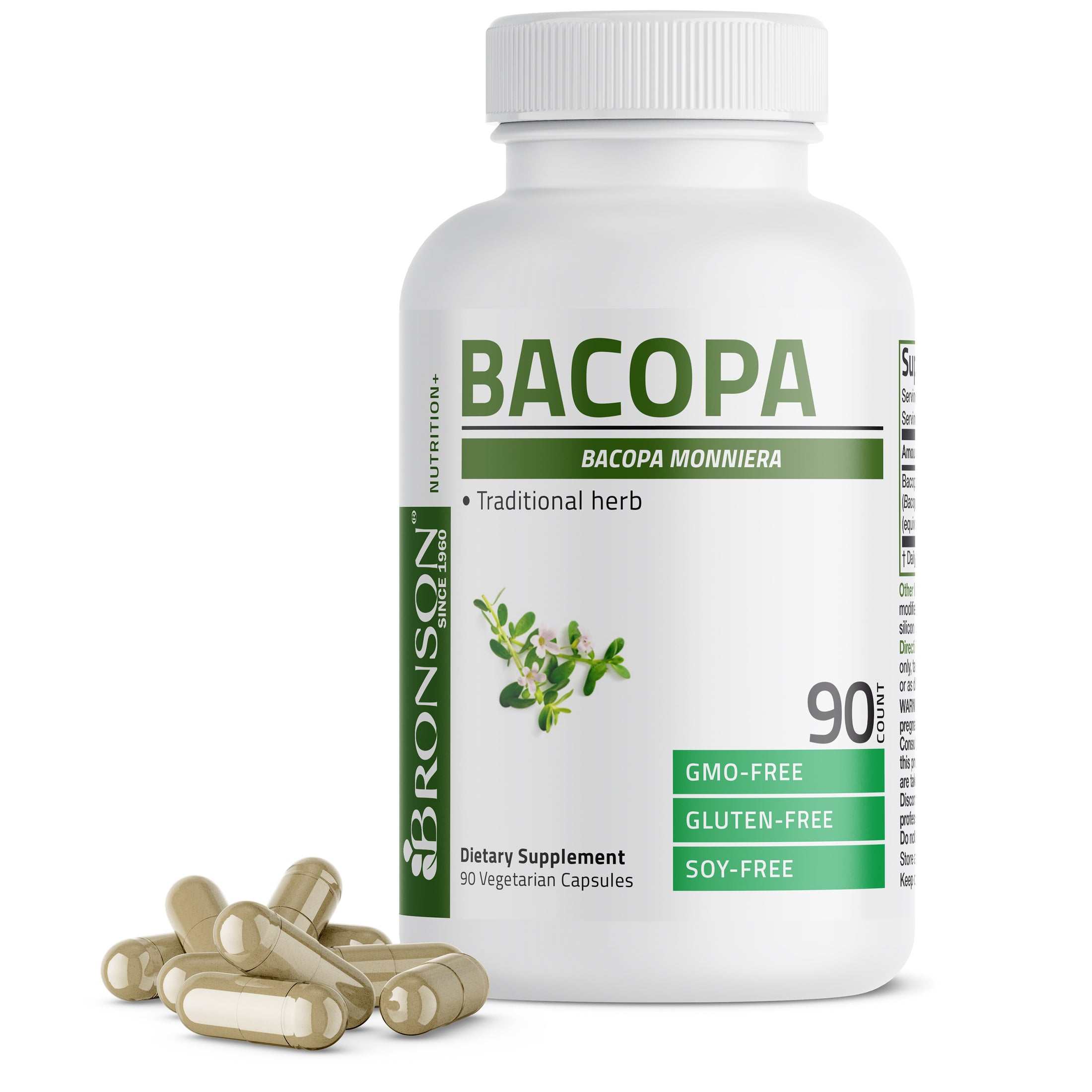 Bronson Bacopa 1200 MG - 90 Vegetarian Capsules | Herbs & Extracts ...