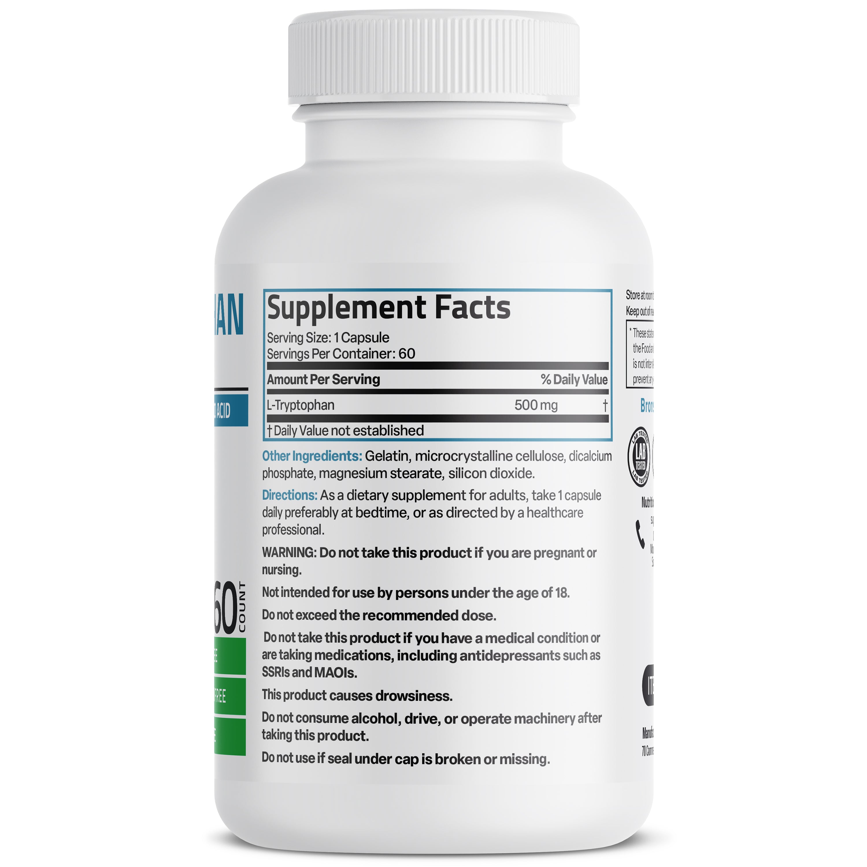 L-Tryptophan 500 MG – bronsonlabs
