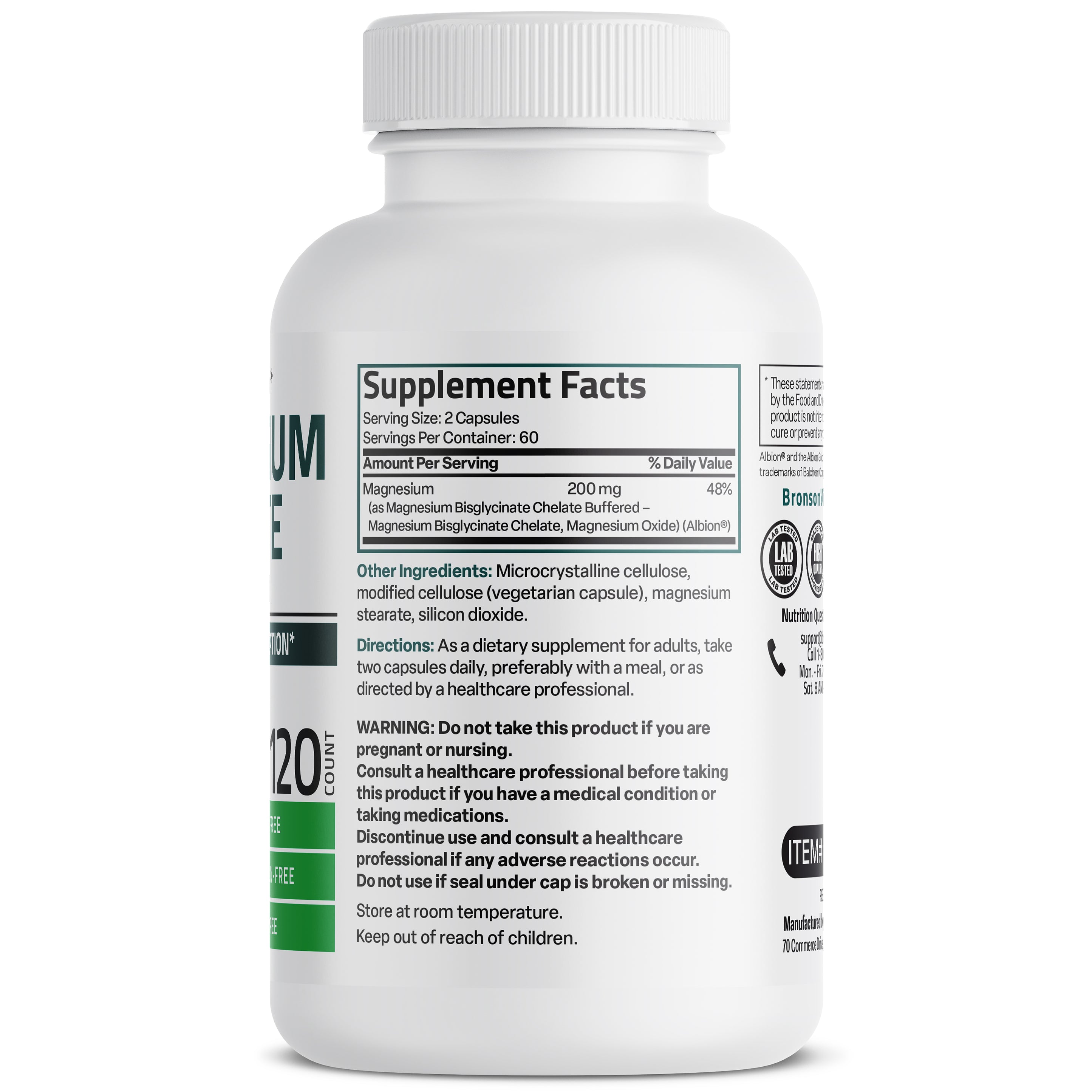 Magnesium Glycinate High Absorption 200 MG – bronsonlabs