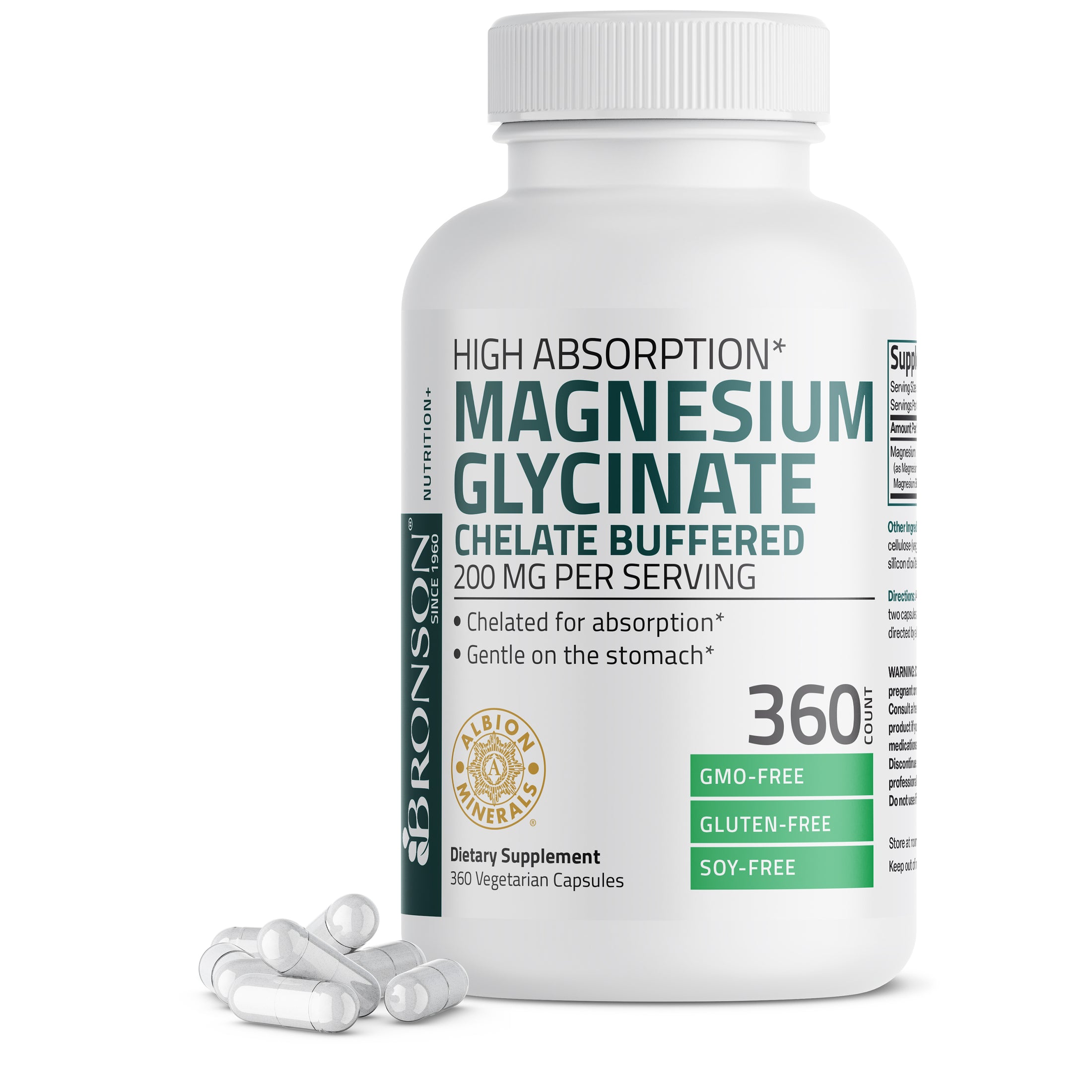 Magnesium Glycinate High Absorption 200 MG – Bronson Vitamins | Quality ...