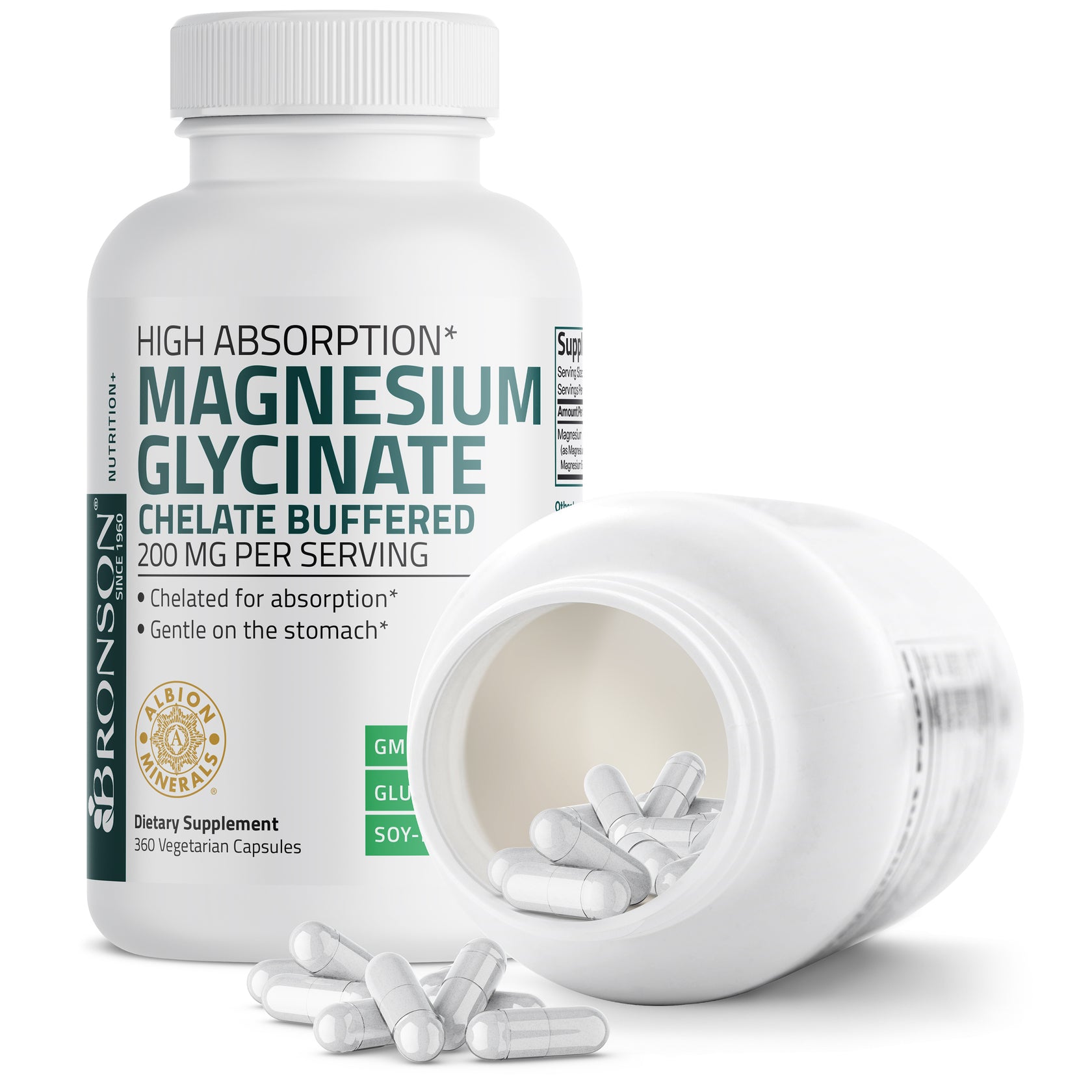 Magnesium Glycinate High Absorption 200 MG – Bronson Vitamins | Quality ...
