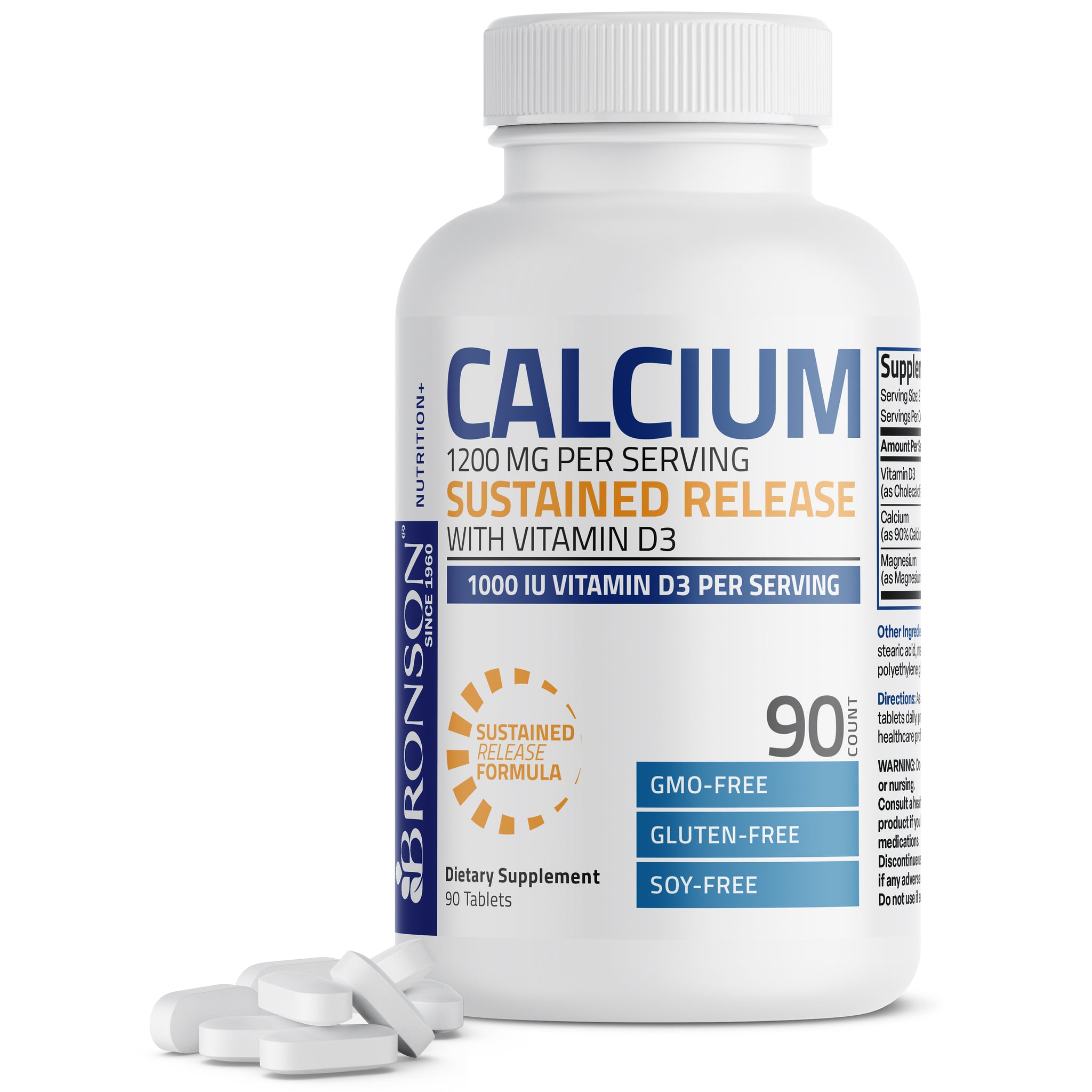 Calcium 1200 MG Sustained Release – Bronson Vitamins | Quality Vitamins ...