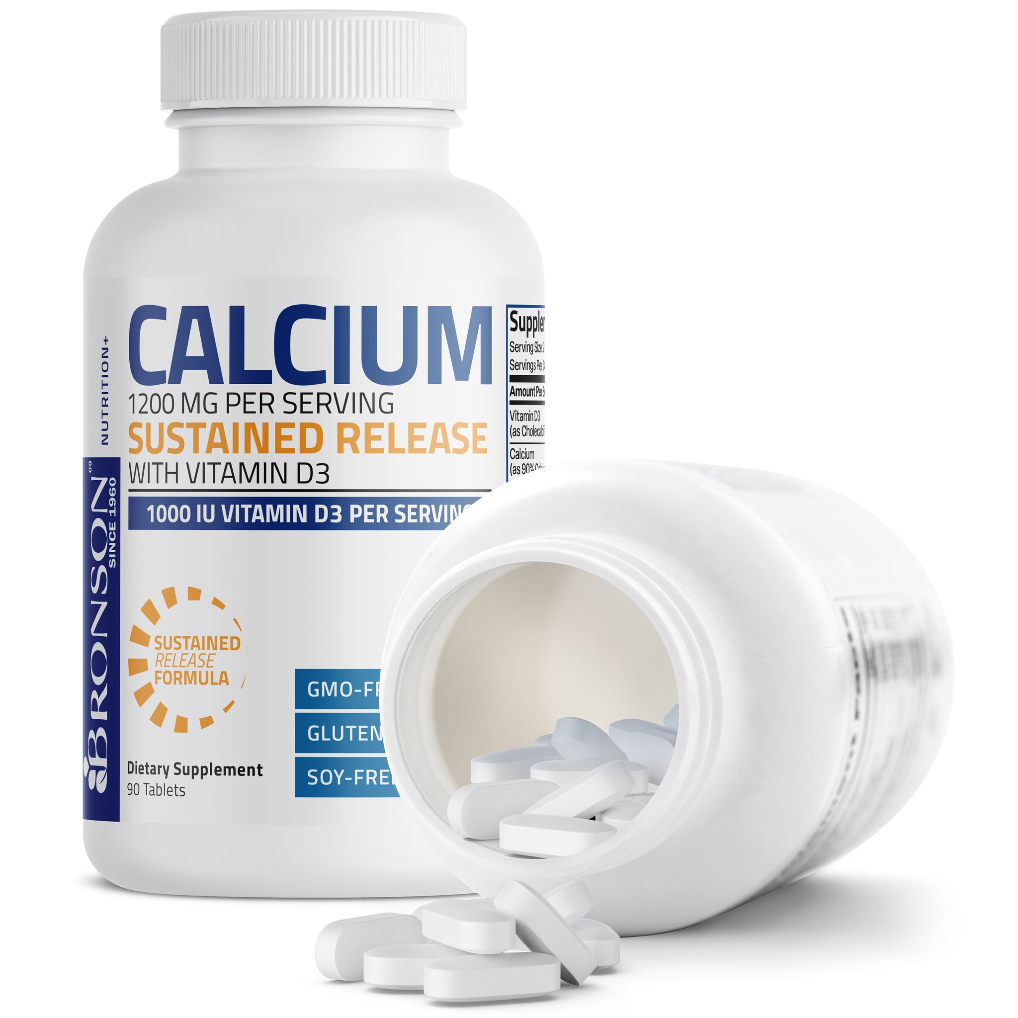 Calcium 1200 MG Sustained Release – Bronson Vitamins | Quality Vitamins ...