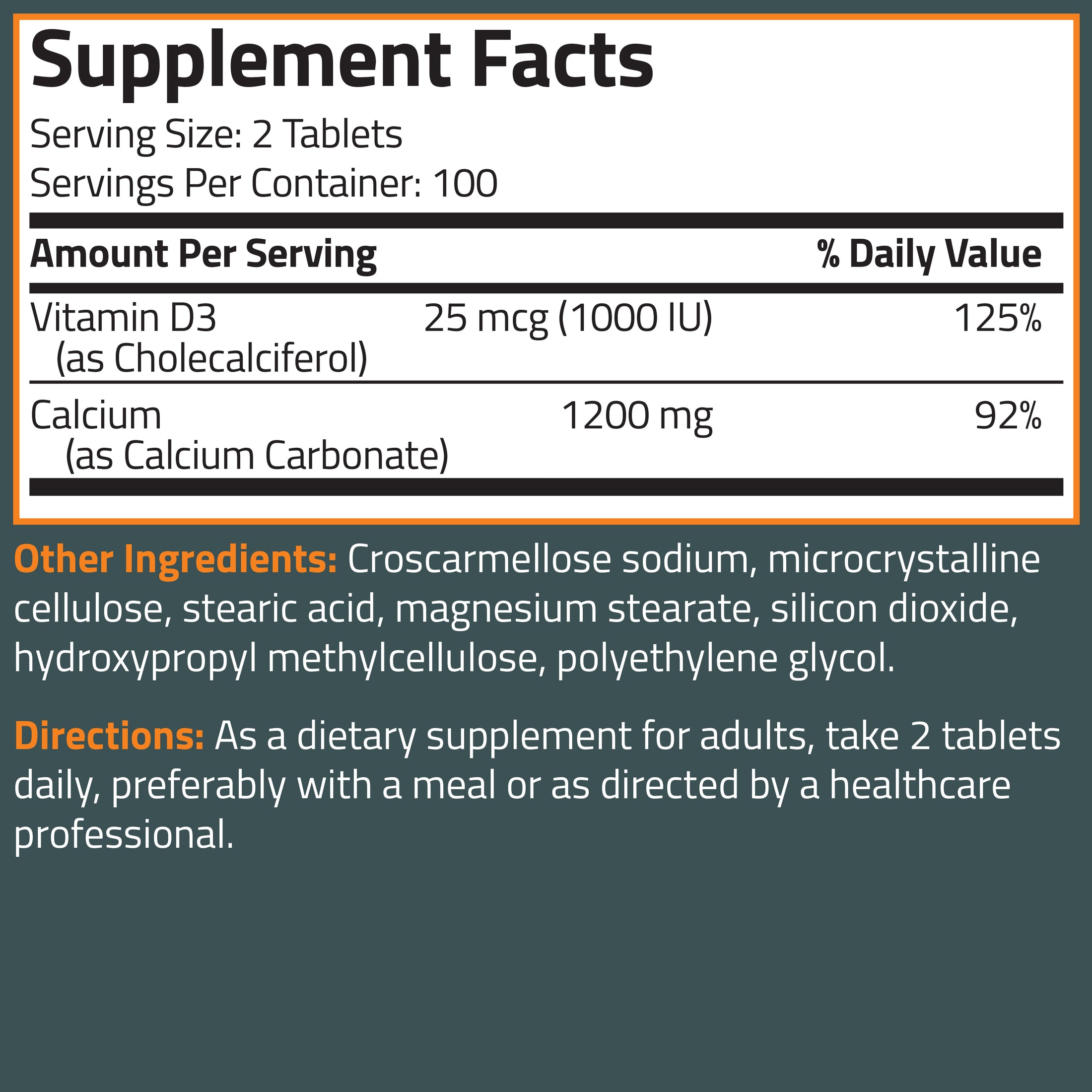 Calcium 1200 MG with Vitamin D3 1000 IU – Bronson Vitamins | Quality ...