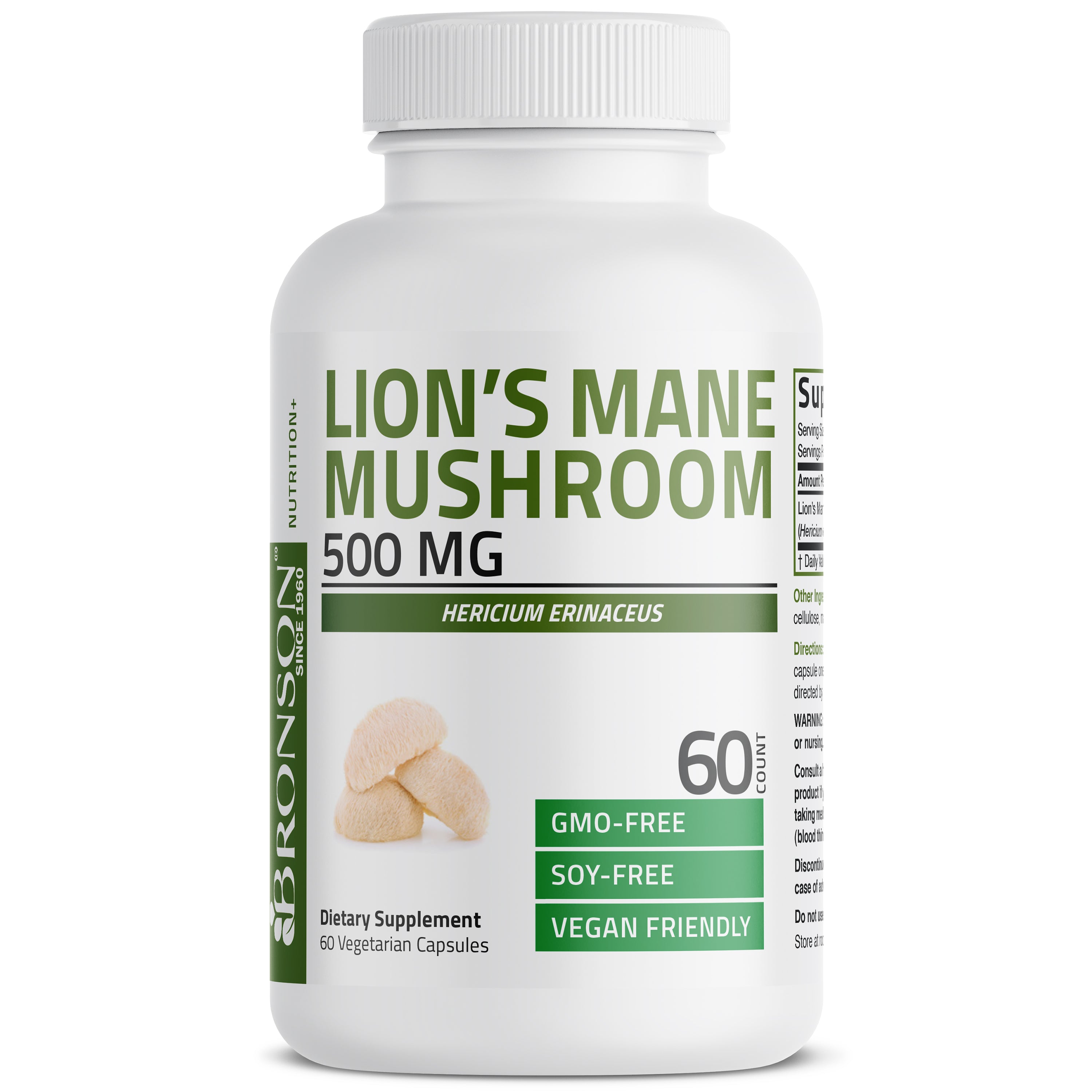 Lion's Mane Mushroom 500 mg – Bronson Vitamins | Quality Vitamins and ...
