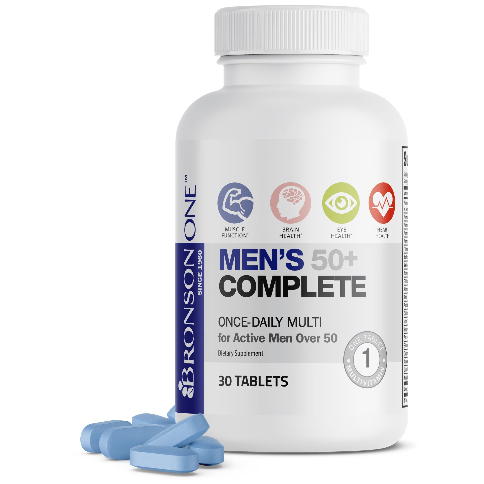 Bronson ONE™ Men's 50+ Complete Multivitamin - 30 Tablets | Vitamins ...