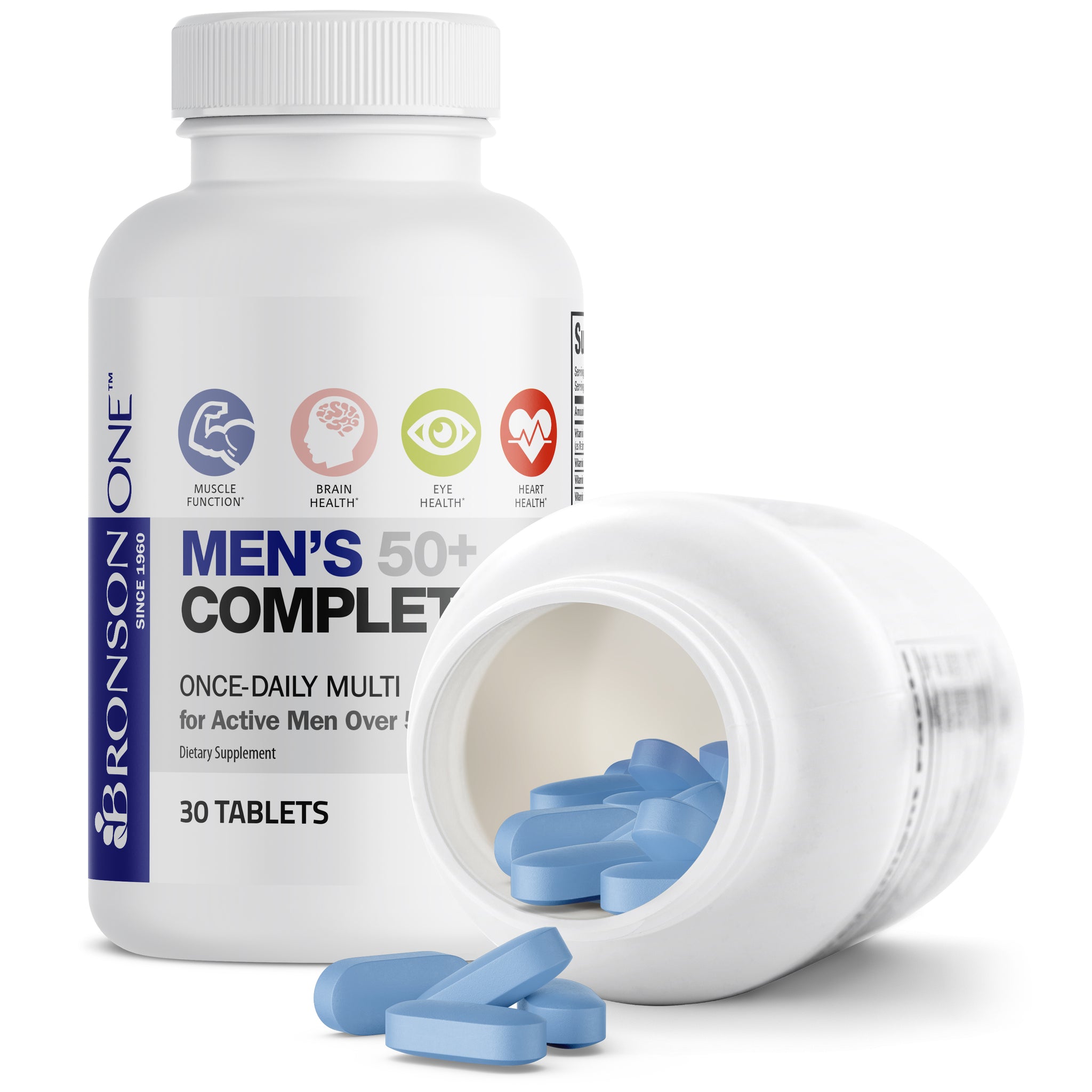 Bronson ONE™ Men's 50+ Complete Multivitamin - 30 Tablets | Vitamins & Supplements | Bronson ...