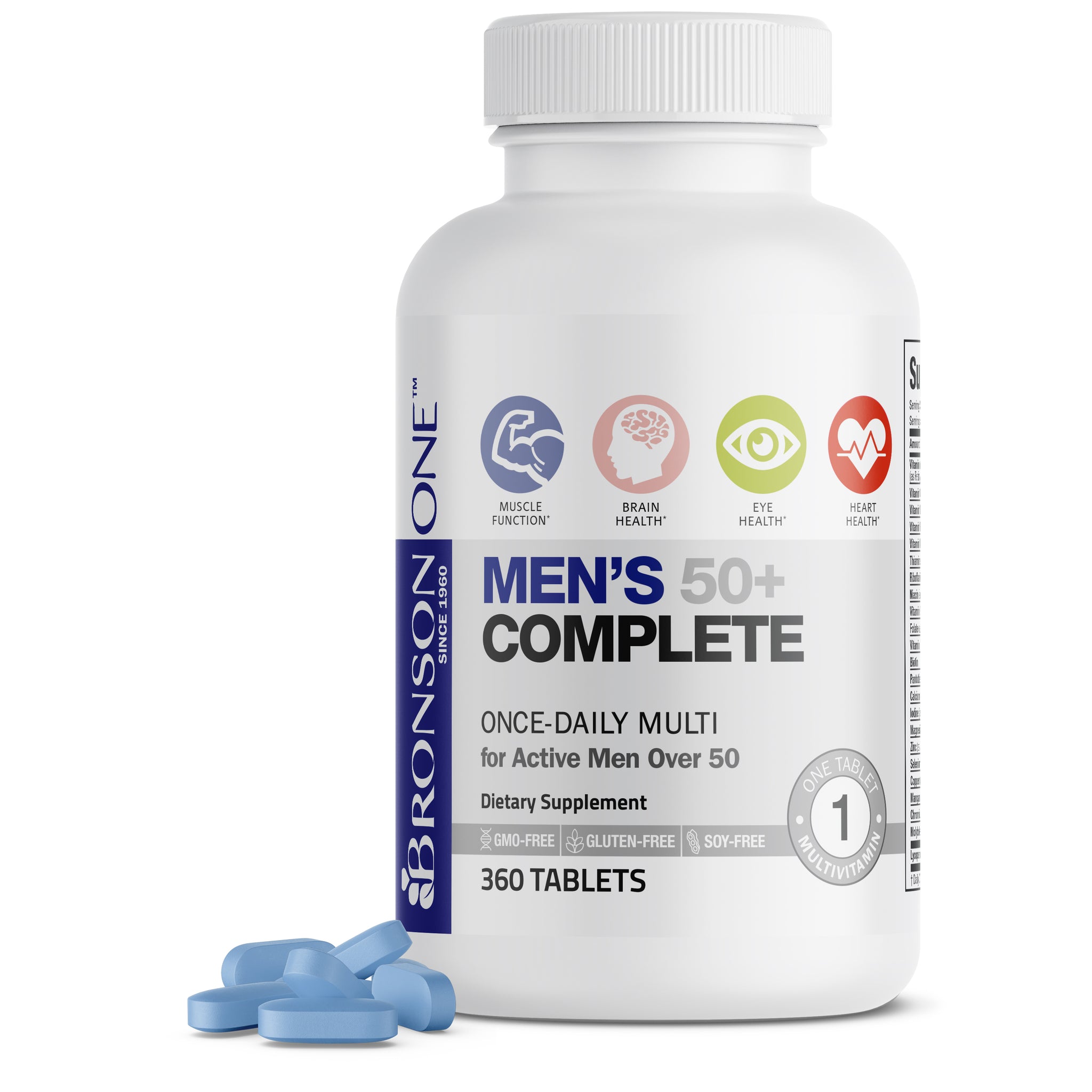 Bronson ONE™ Men's 50+ Complete Multivitamin - 30 Tablets | Vitamins ...
