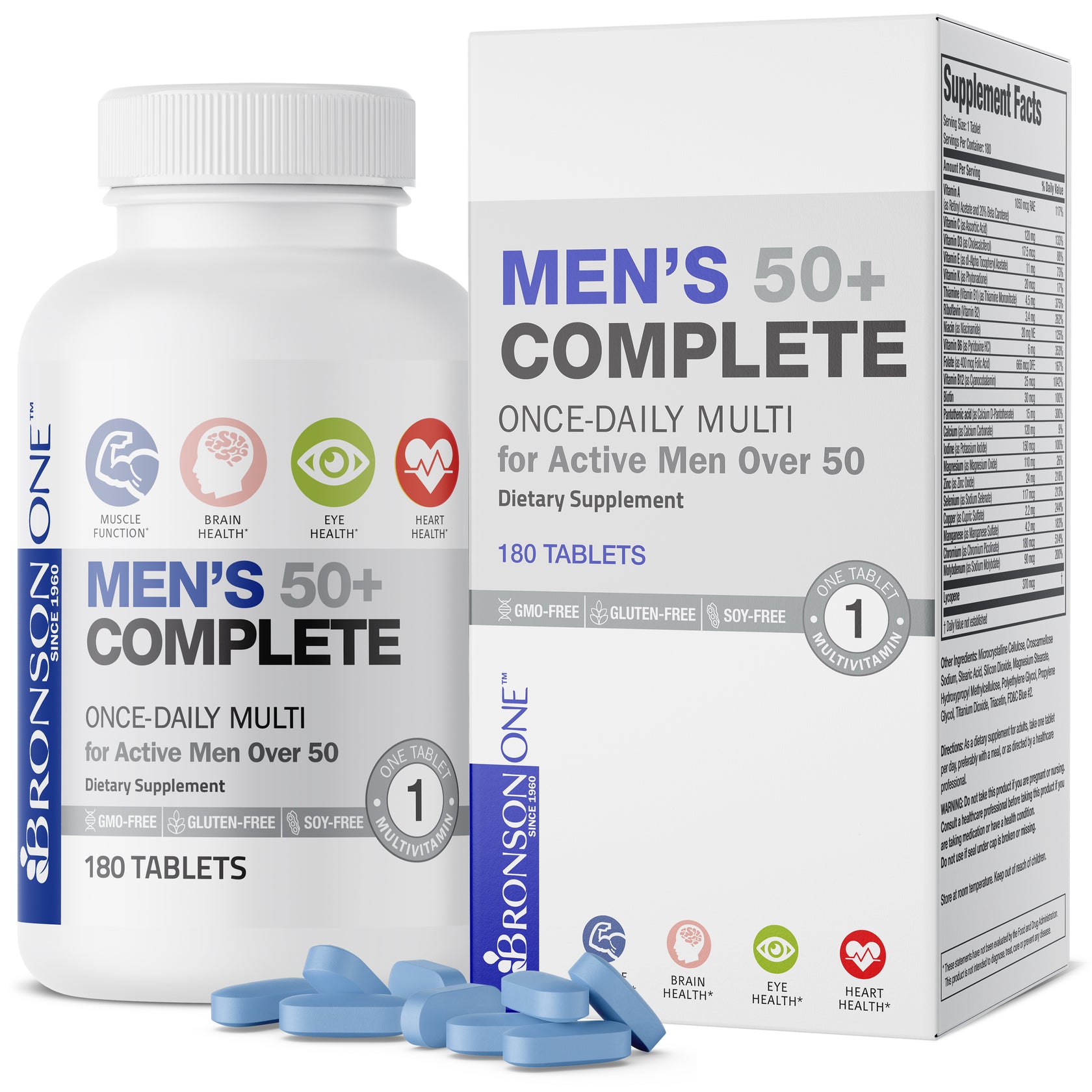 Bronson ONE™ Men's 50+ Complete Multivitamin - 30 Tablets | Vitamins ...