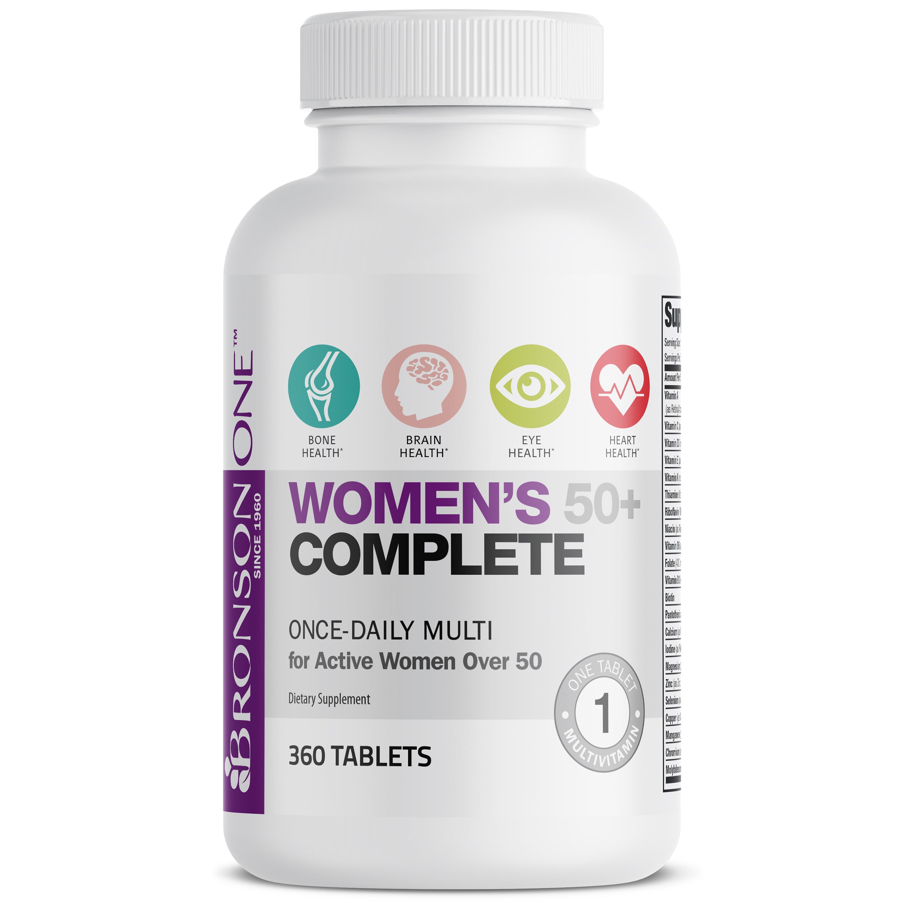 Bronson ONE Women’s 50+ Complete Multivitamin | Vitamins & Supplements ...