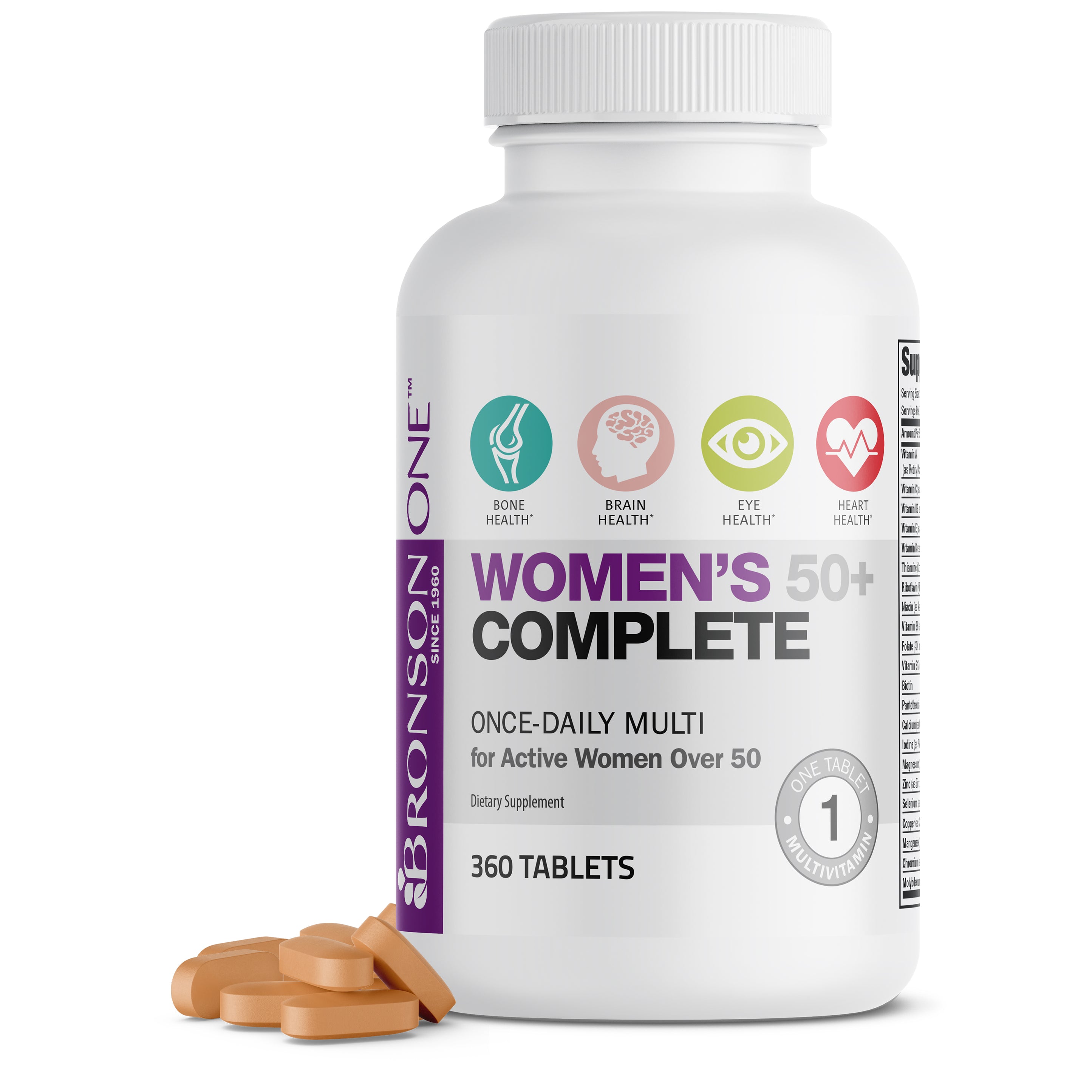 Bronson ONE Women’s 50+ Complete Multivitamin | Vitamins & Supplements ...