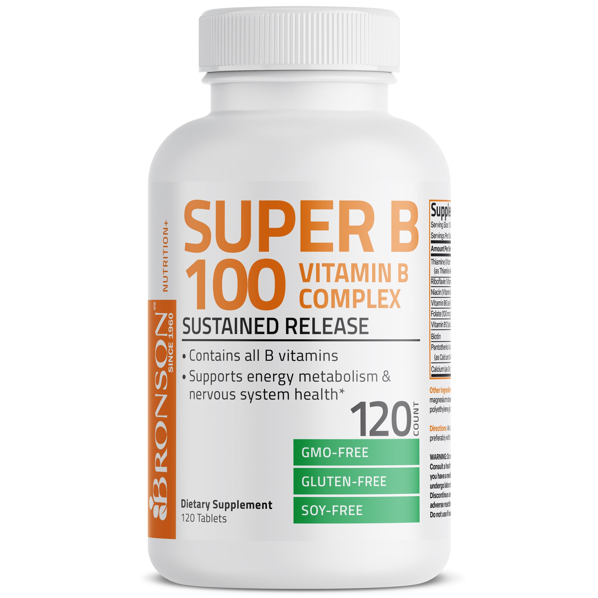 Super Vitamin B 100 Complex Sustained Release | Vitamins & Supplements | Bronson Vitamins ...