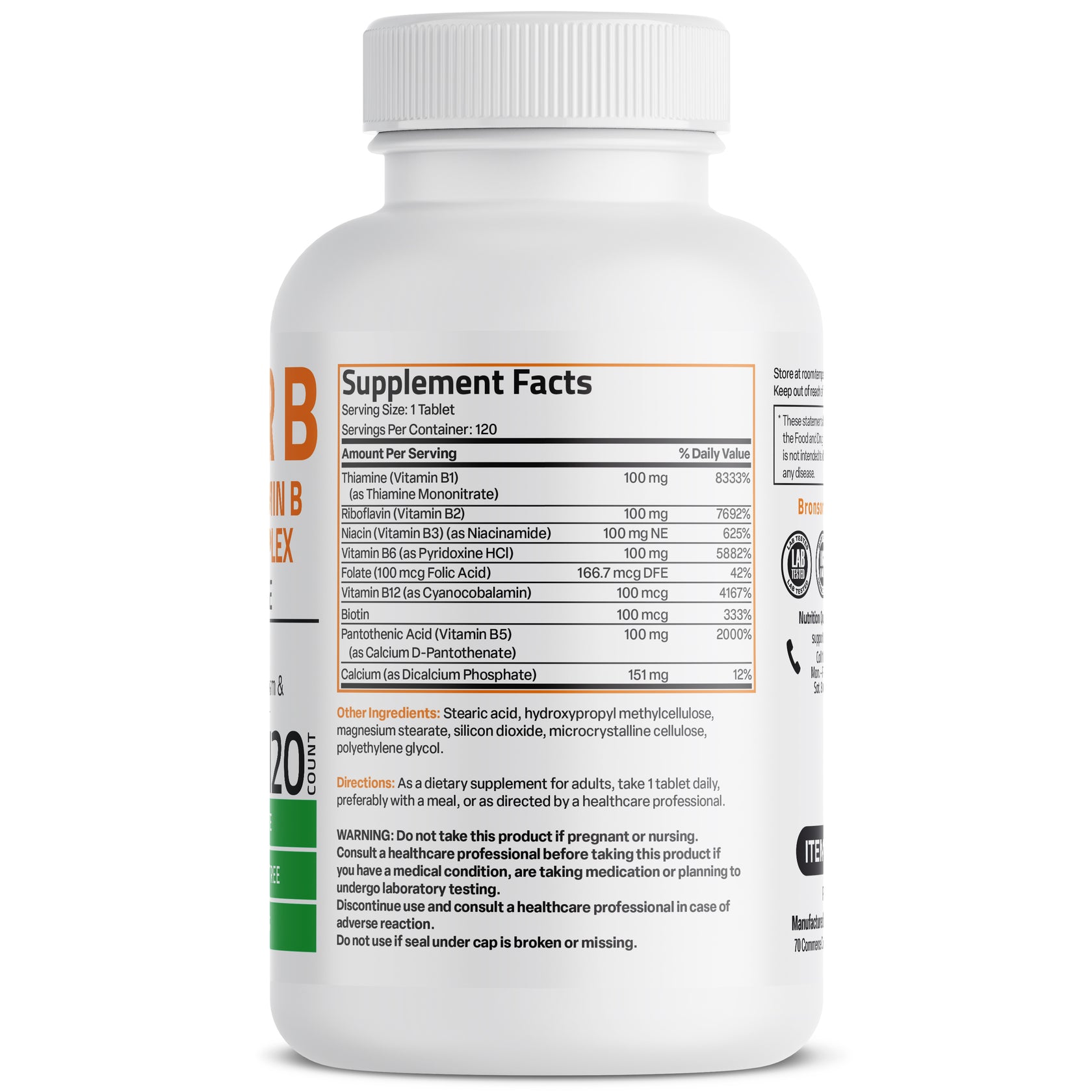 Super Vitamin B 100 Complex Sustained Release | Vitamins & Supplements | Bronson Vitamins ...