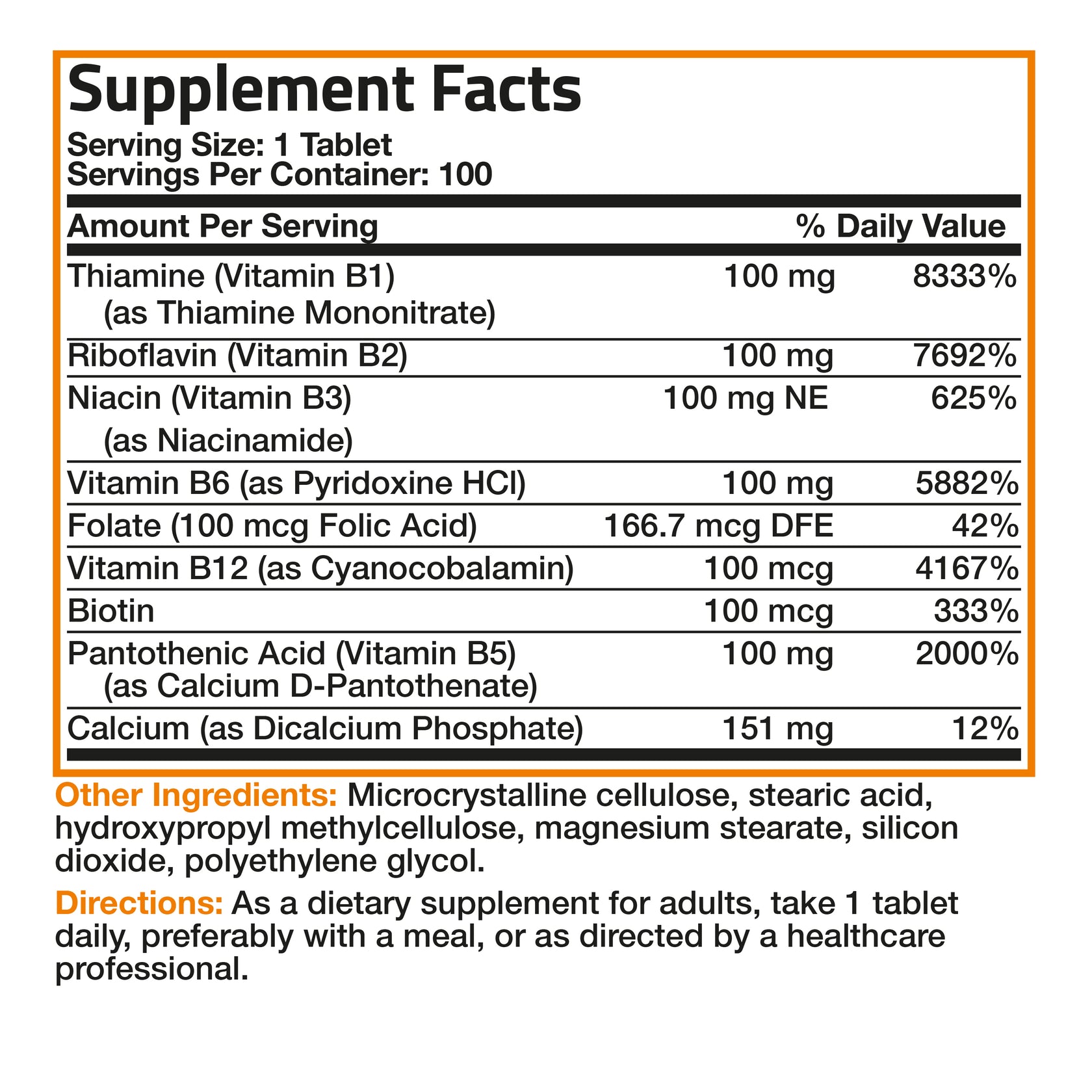 Super Vitamin B 100 Complex Sustained Release | Vitamins & Supplements ...