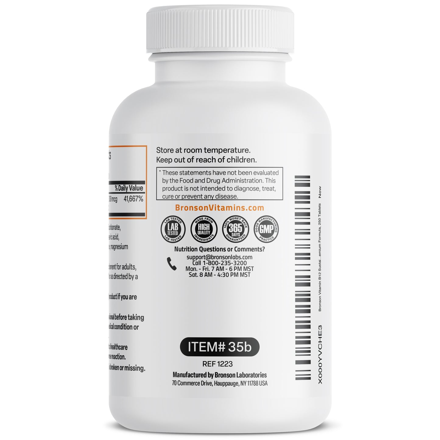 Bronson Vitamin B12 Sustained Release Non-GMO - 1,000 mcg | Vitamins & Supplements | Bronson ...