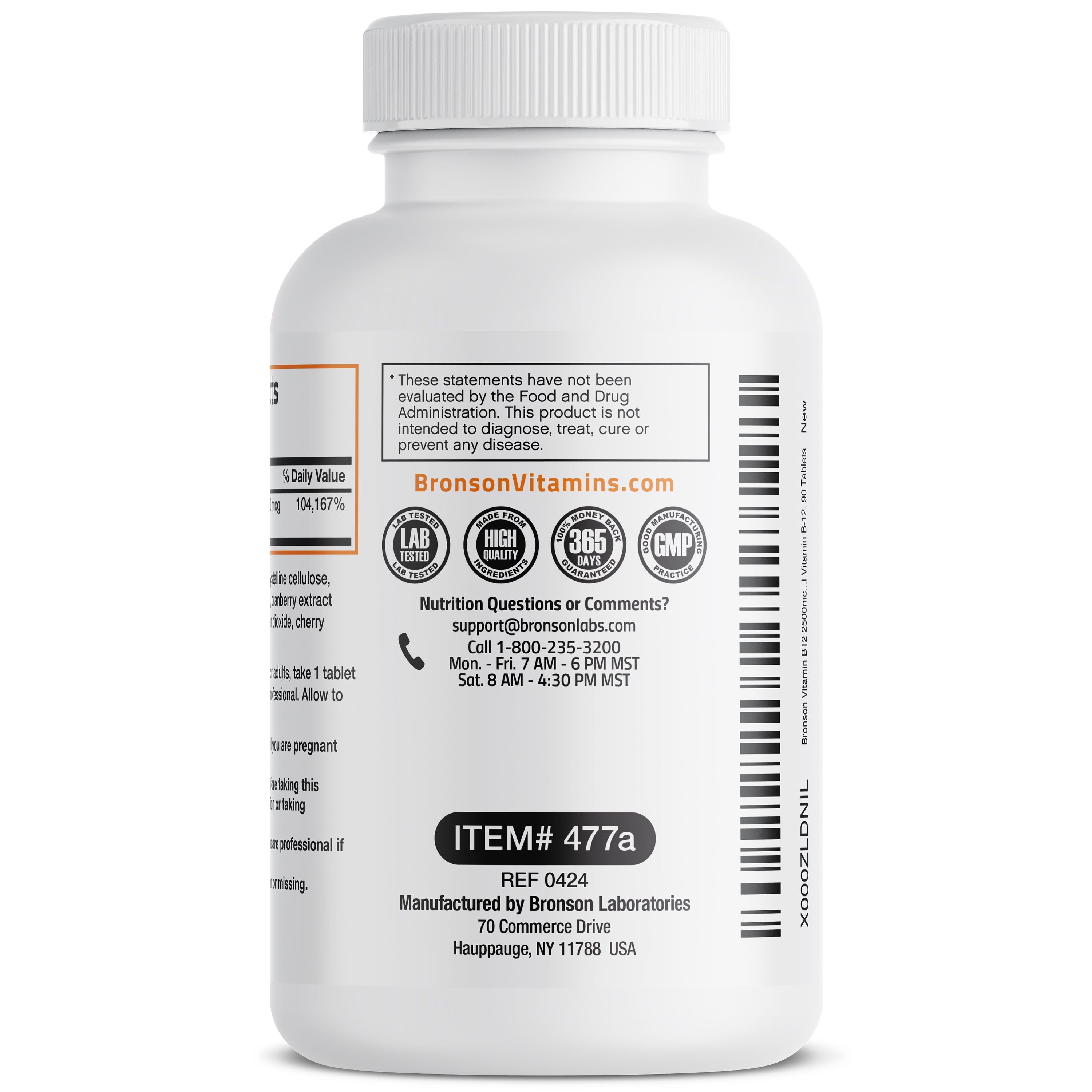 Vitamin B12 Sublingual Quick Release - 2,500 mcg - Cherry - 90 Tablets ...