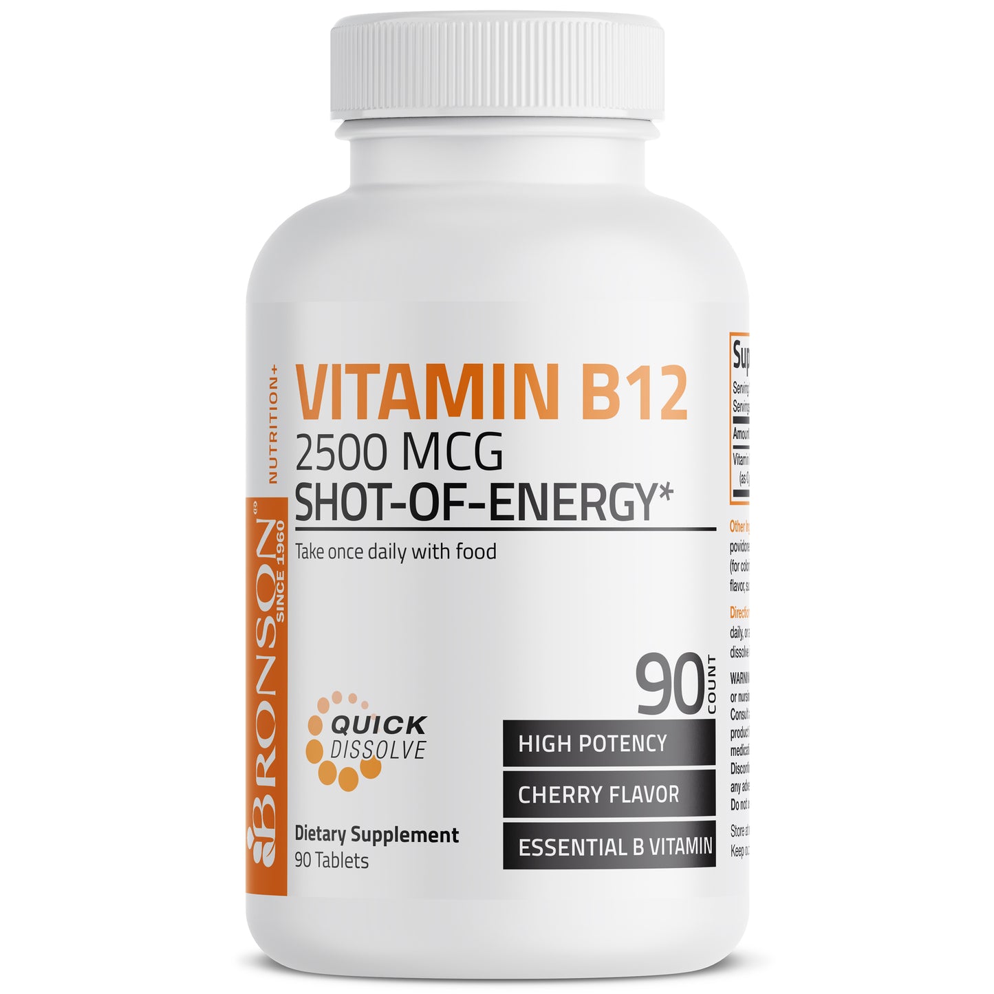 Vitamin B12 Sublingual Quick Release - 2,500 mcg - Cherry - 90 Tablets ...